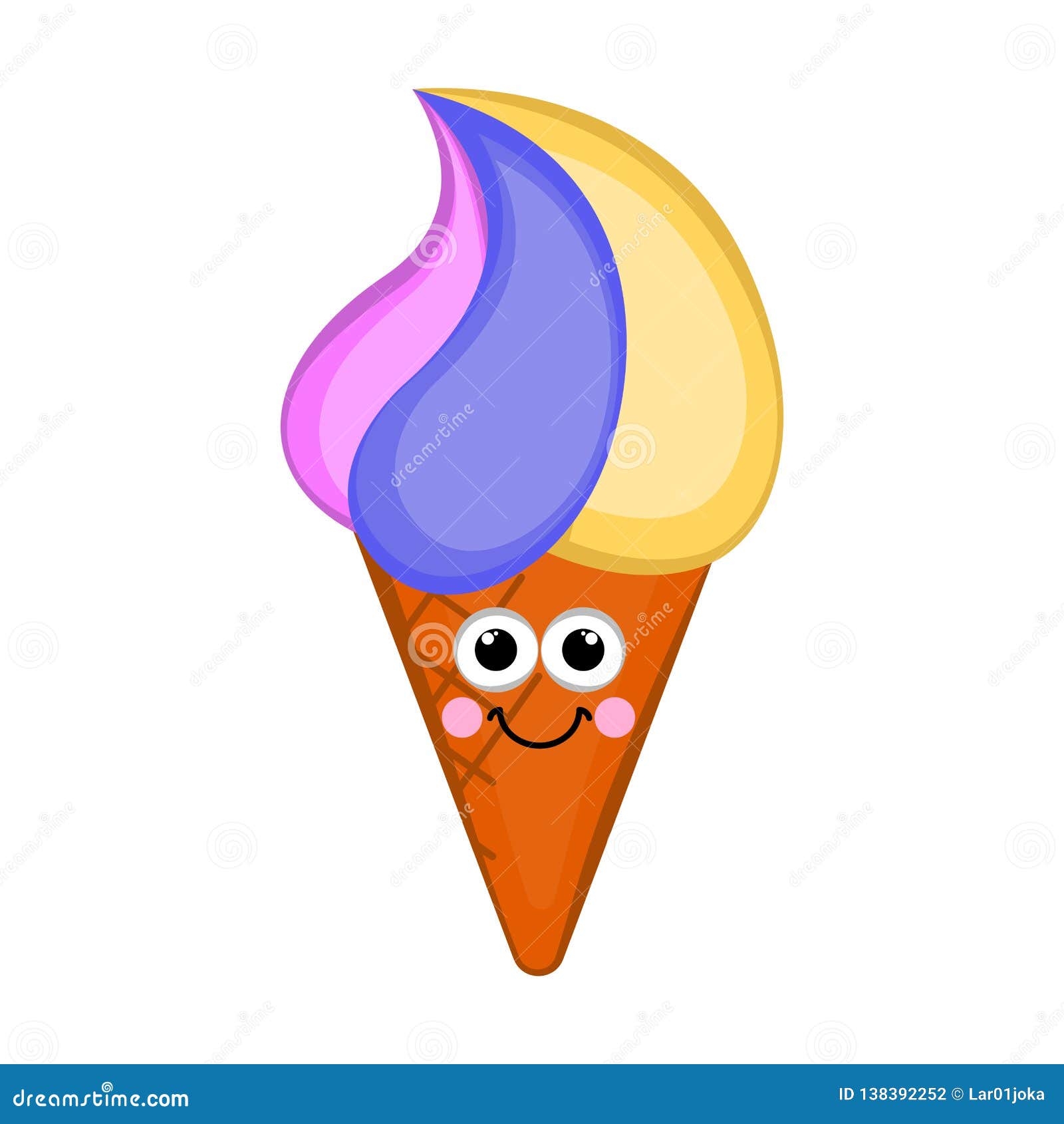 Happy ice cream cone stock vector. Illustration of snack - 138392252