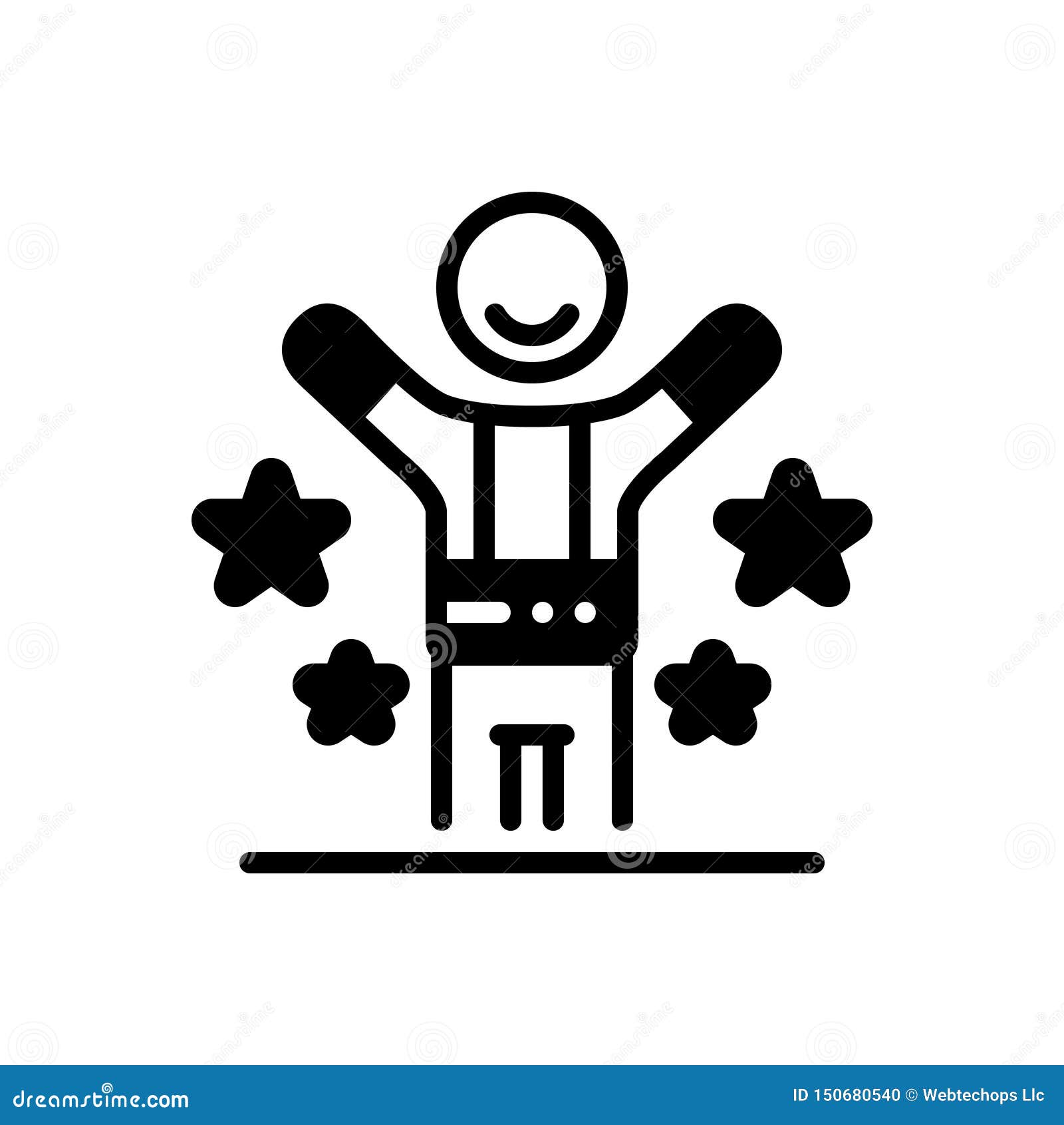 Black Solid Icon for Happy, Fain and Blissful Stock Vector ...