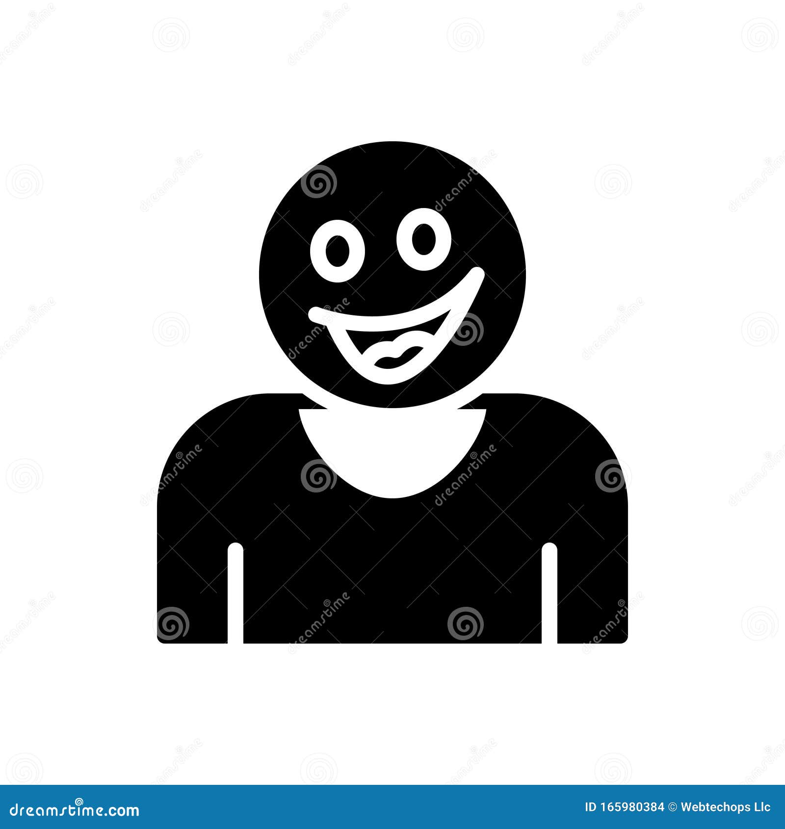 Black Solid Icon for Happy, Fain and Jocund Stock Illustration ...