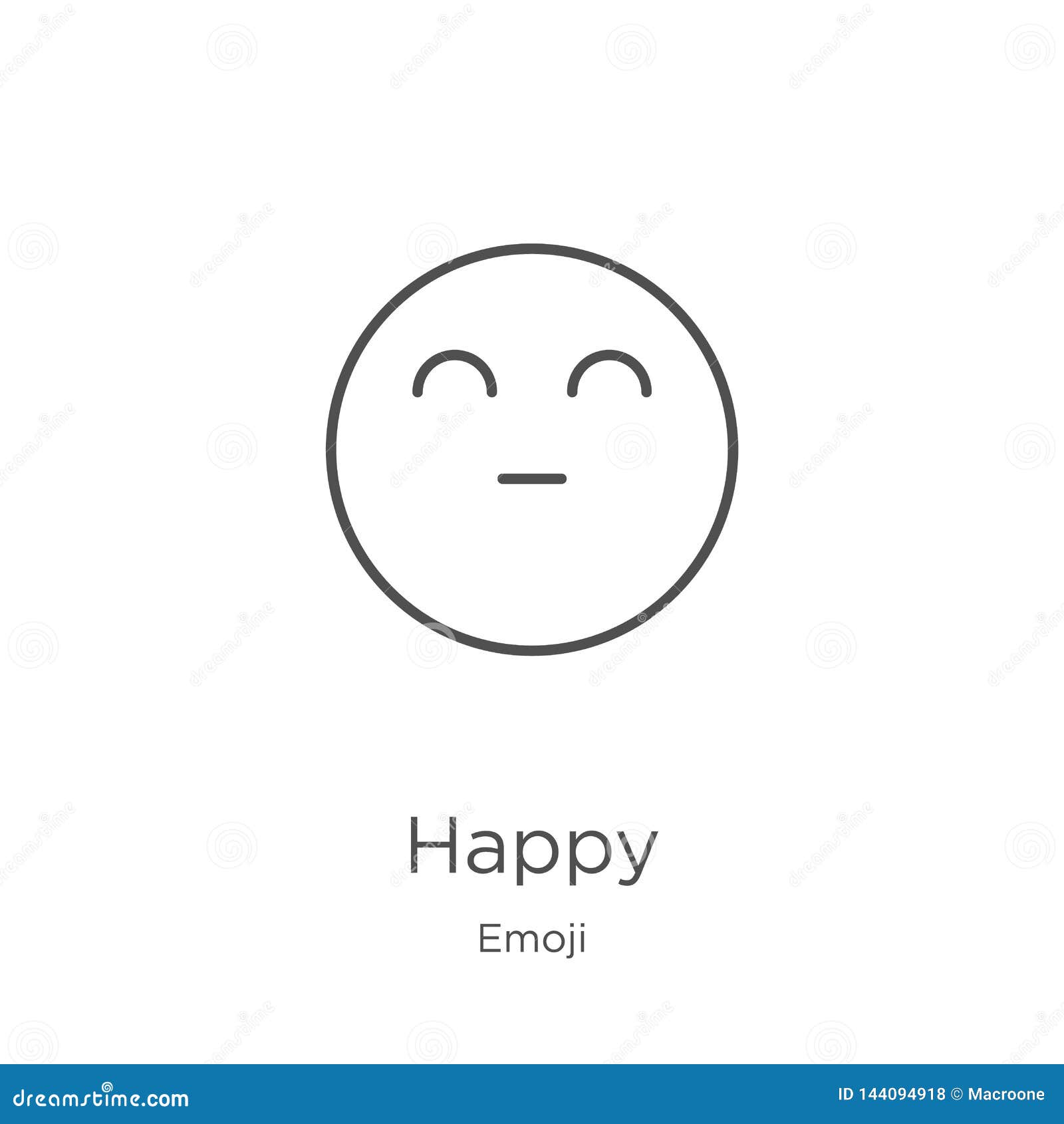 Happy Icon Vector from Emoji Collection. Thin Line Happy Outline Icon ...