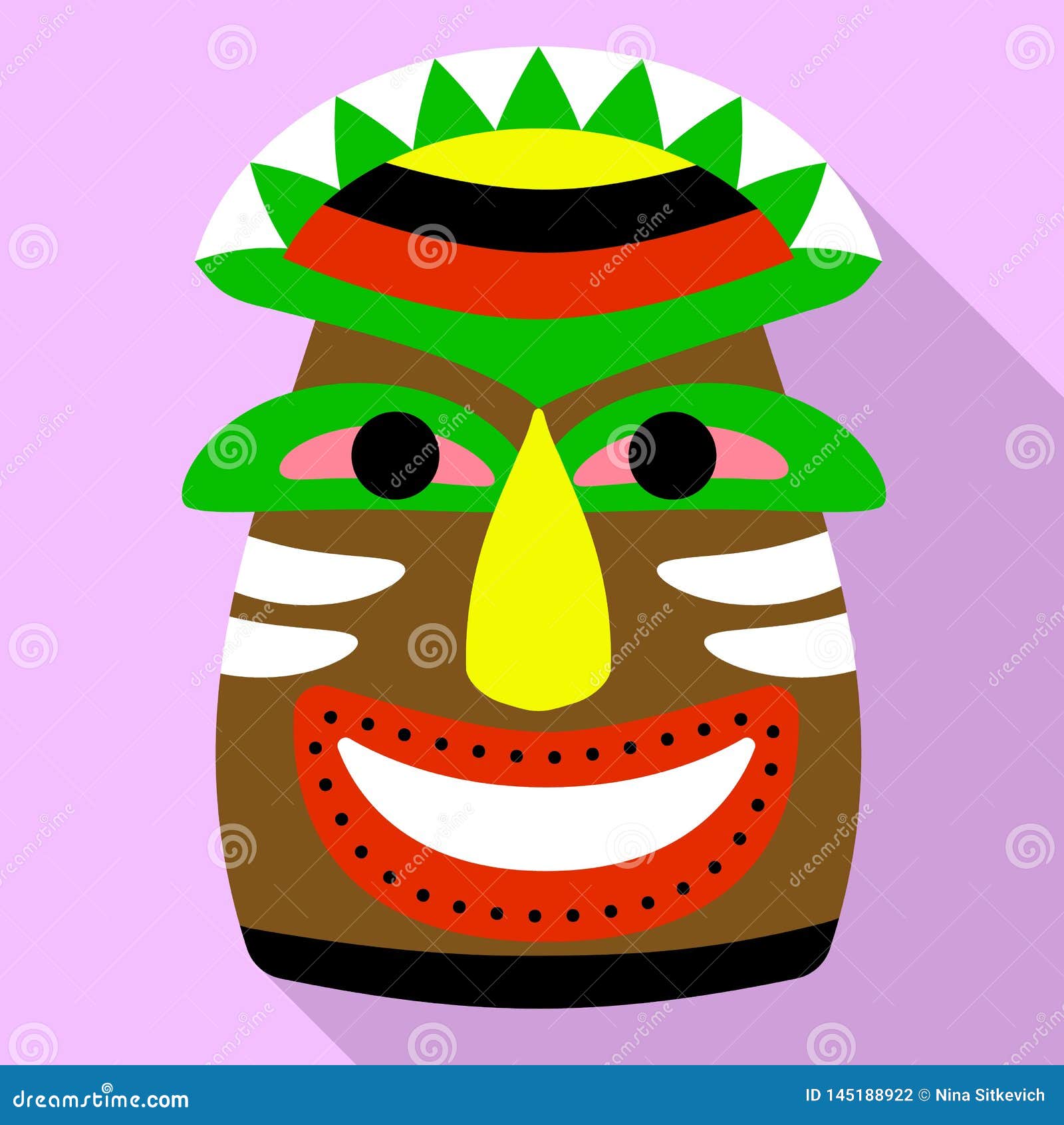 Happy Idol Icon, Flat Style Stock Vector - Illustration of archaic ...