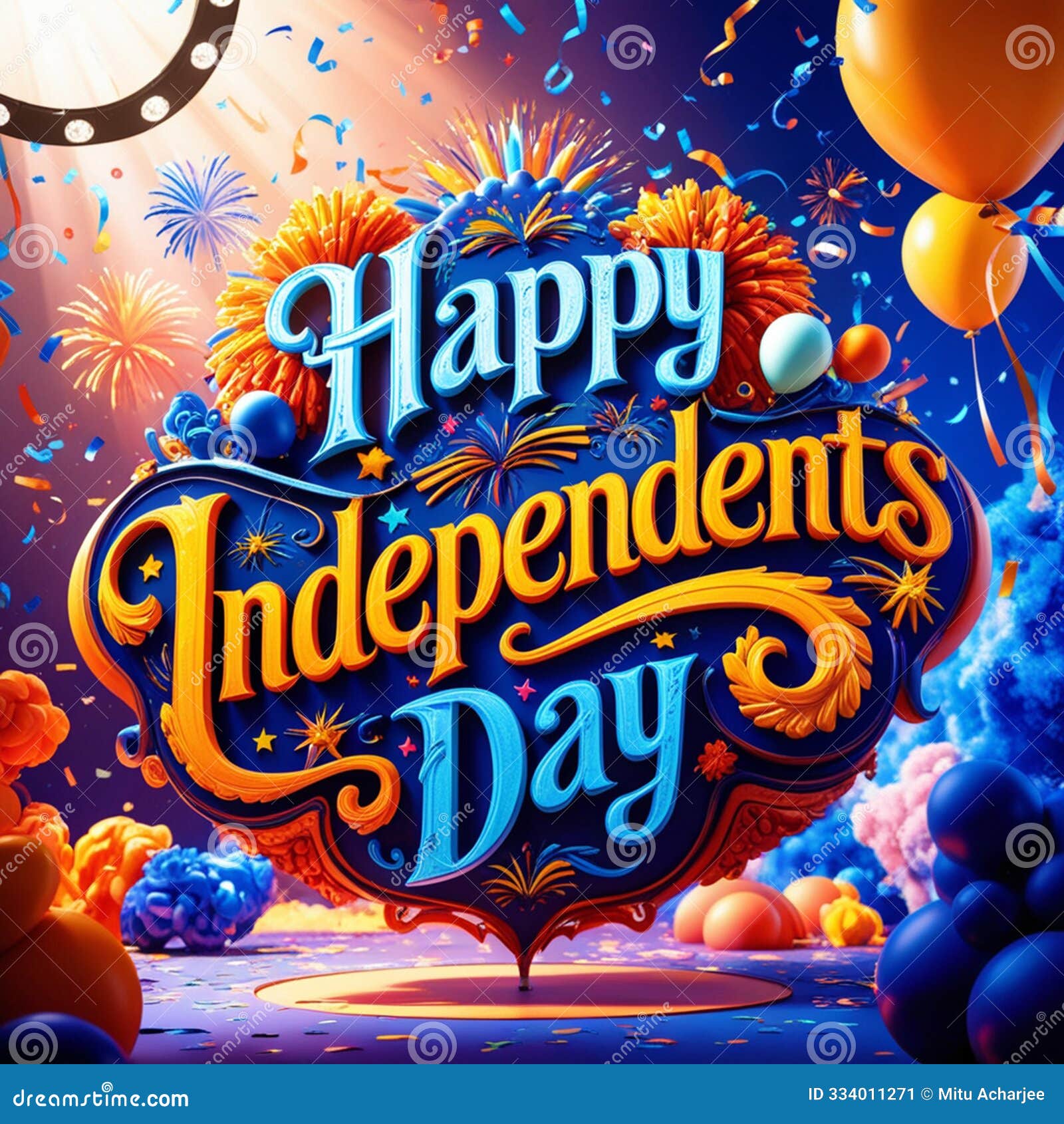 Happy Independence Day Celebration Poster Stock Image - Image of ...
