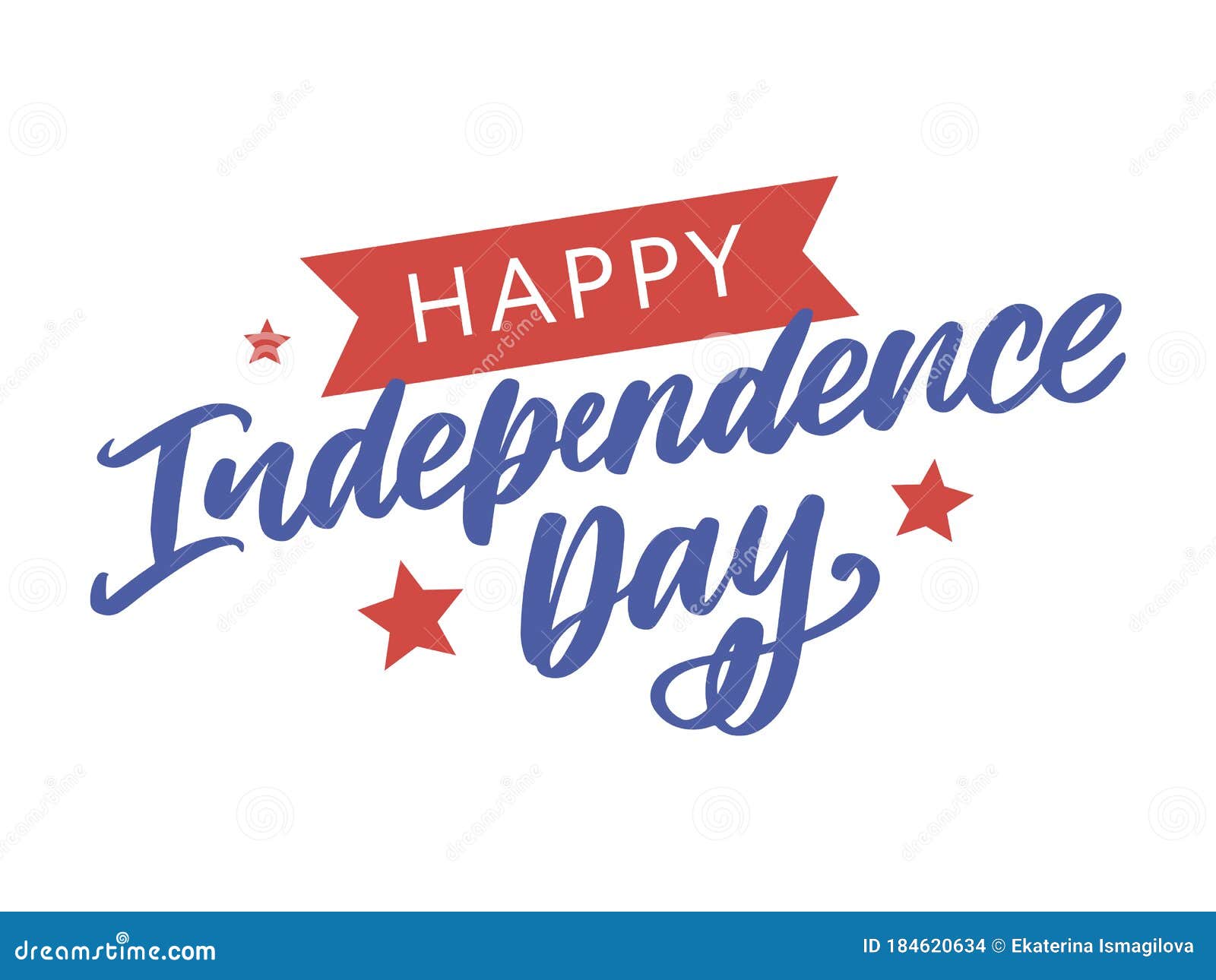 Happy Independence Day Greeting Card with Font. Vector Illustration ...