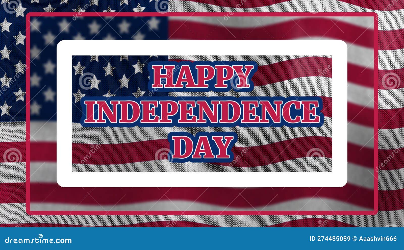 Happy Independence Day Greetings on Usa Flag Texture Stock Illustration ...