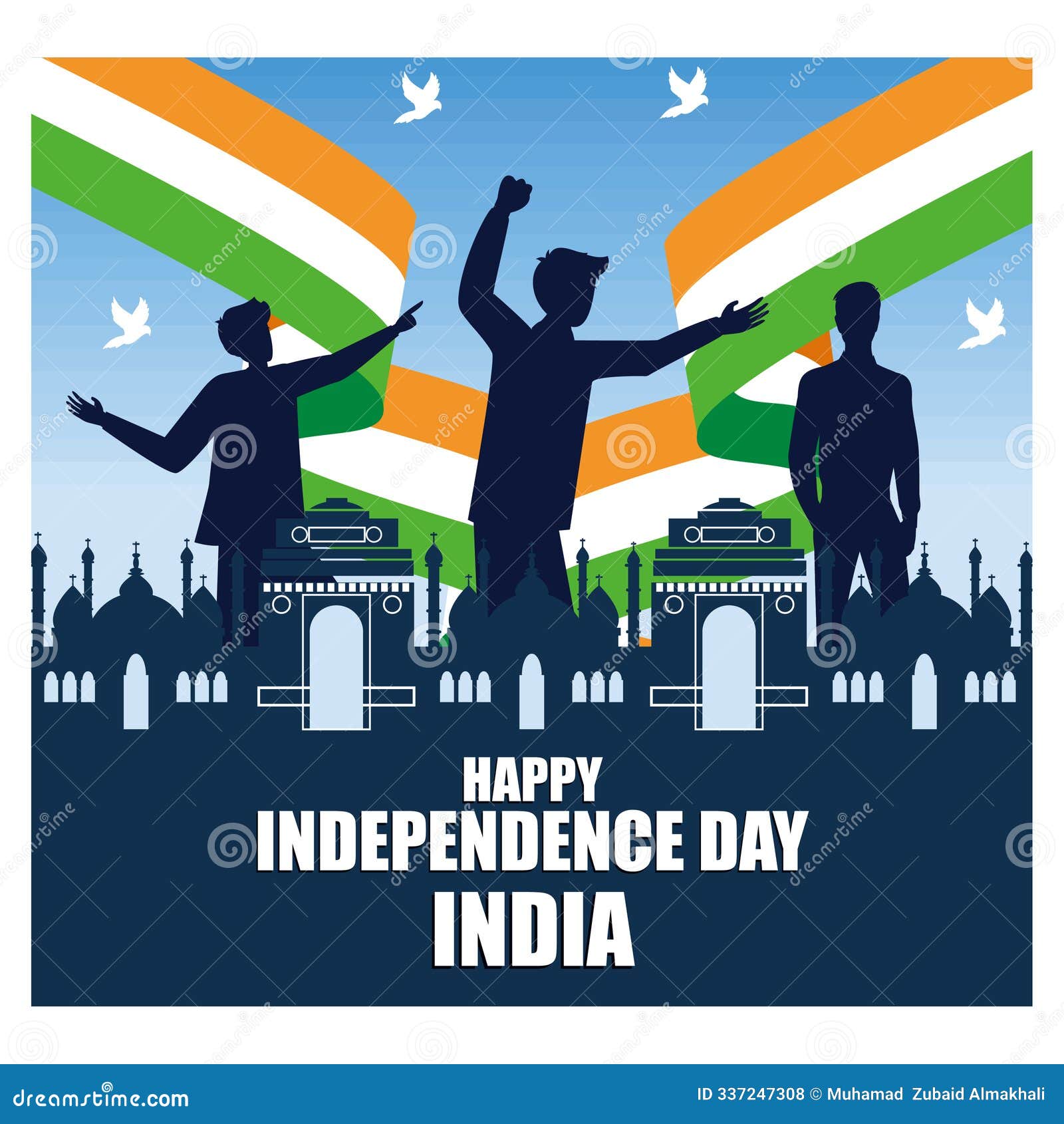 Happy Independence Day India.15th August Background Stock Vector ...