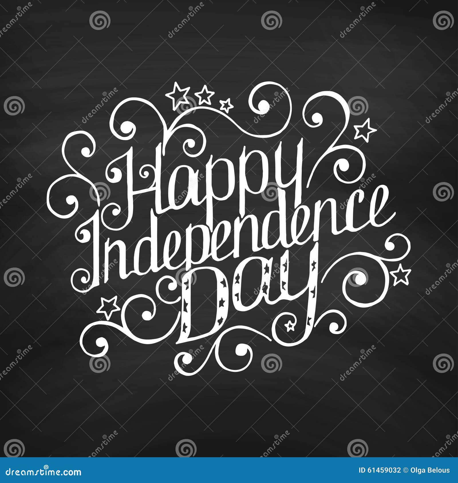 Happy Independence Day Lettering with Beautiful Stock Vector ...