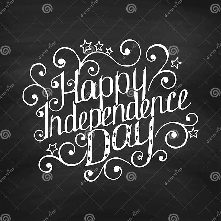Happy Independence Day Lettering with Beautiful Stock Vector ...