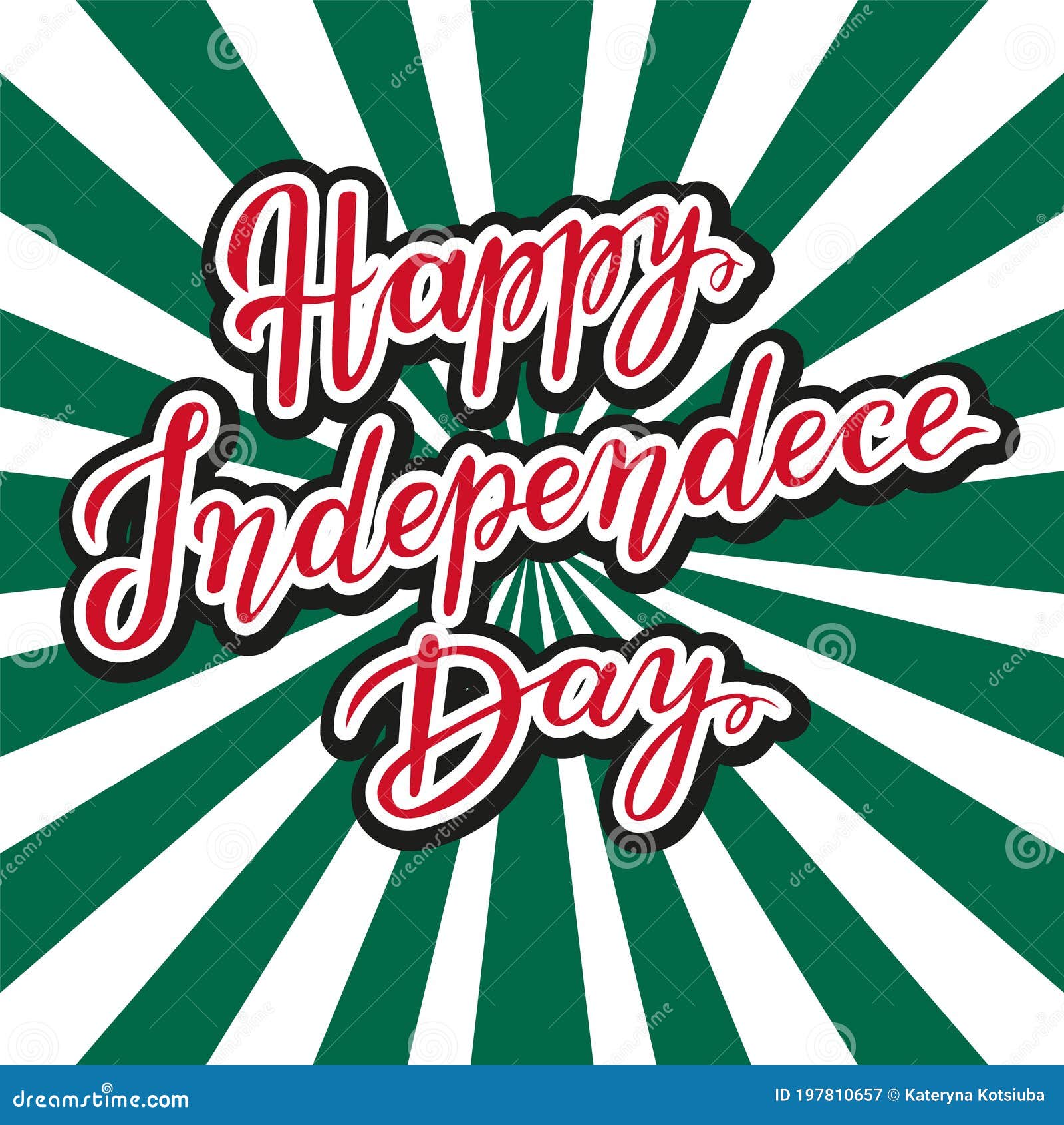 Happy Independence Day Lettering Stock Vector - Illustration of country ...