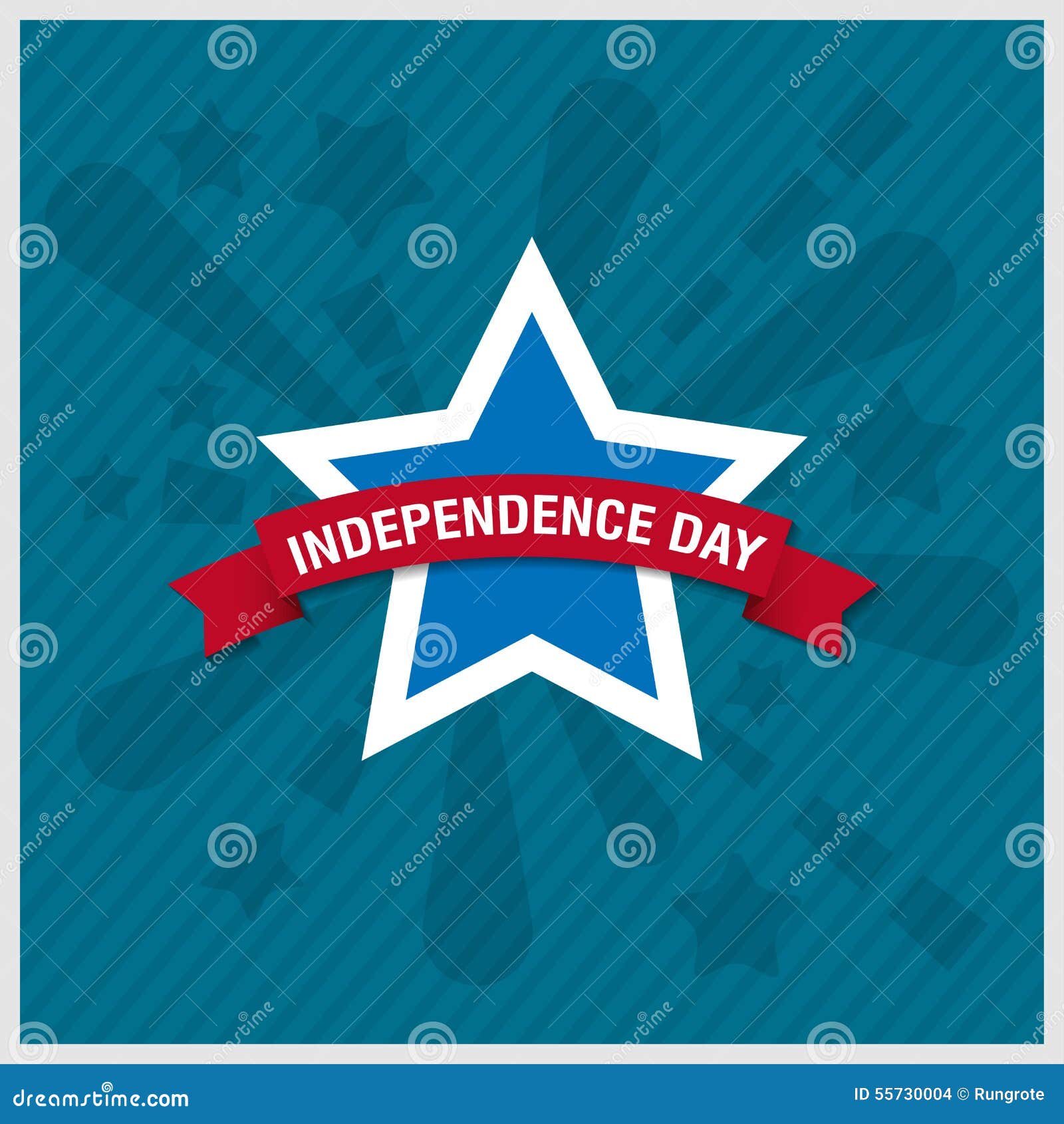 Happy Independence Day Star Card with Firework, Vector Eps10 Stock ...