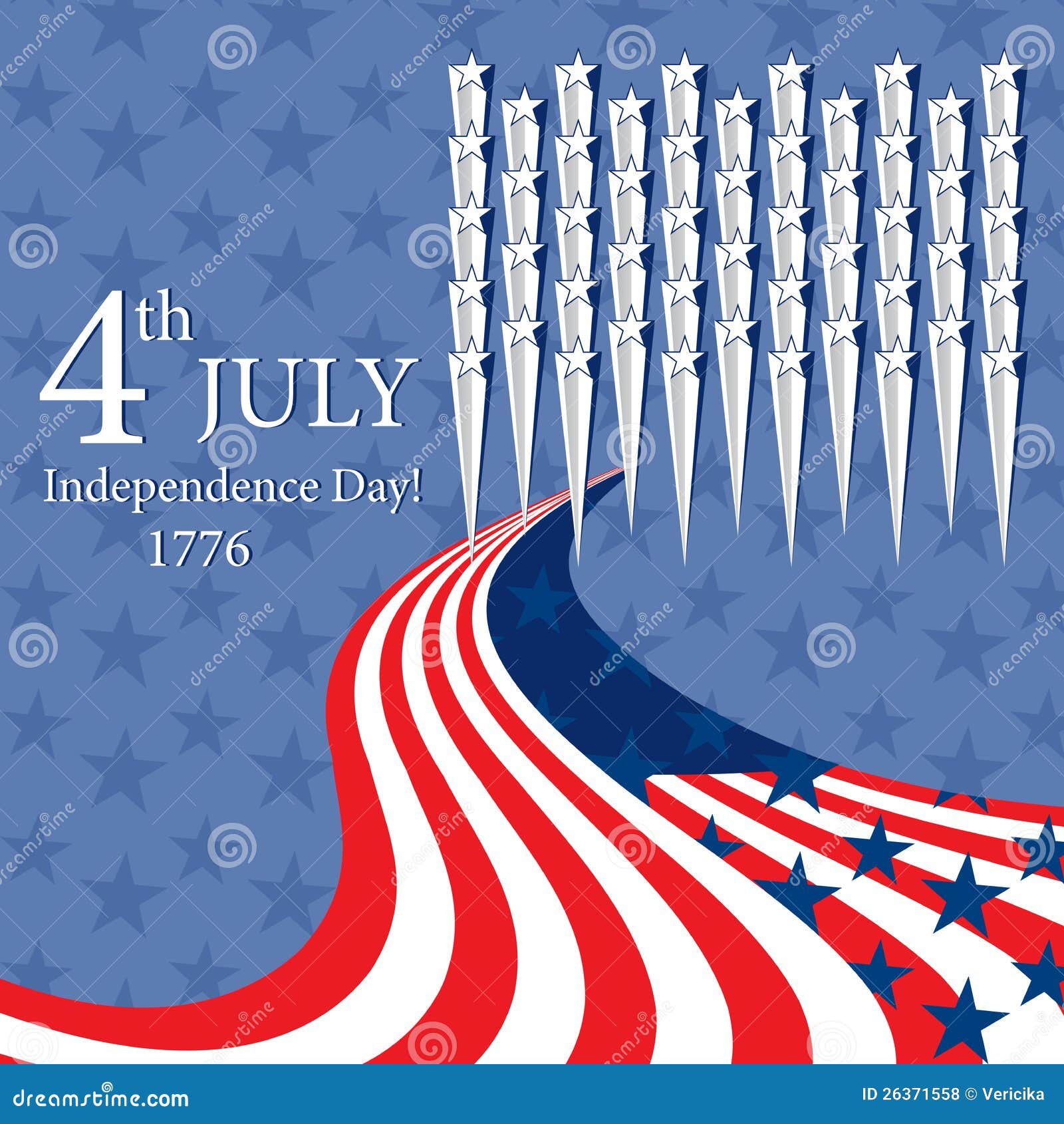 Happy Independence Day with Star and Flag Stock Vector - Illustration ...