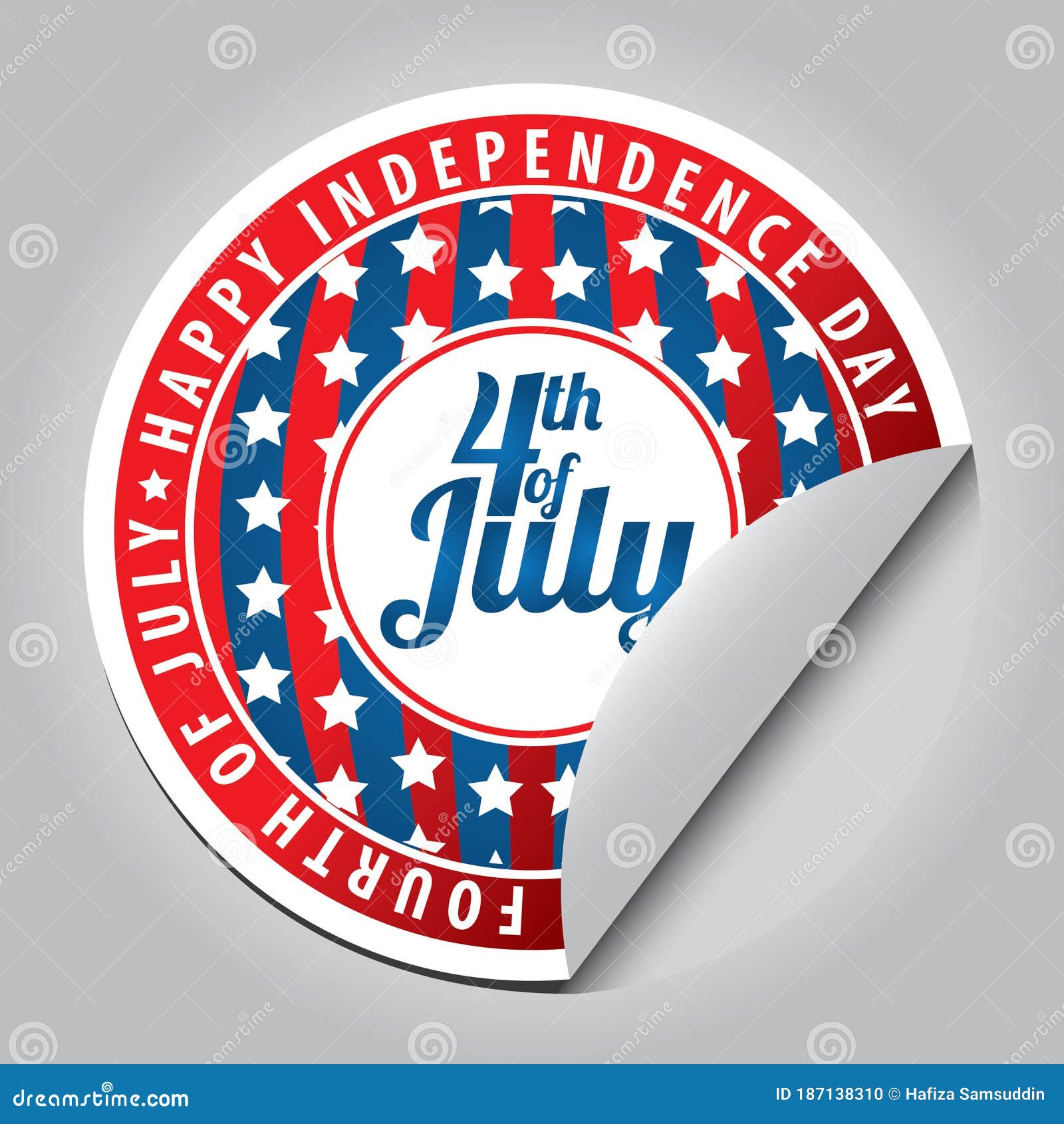 Happy Independence Day Sticker. Vector Illustration Decorative Design ...