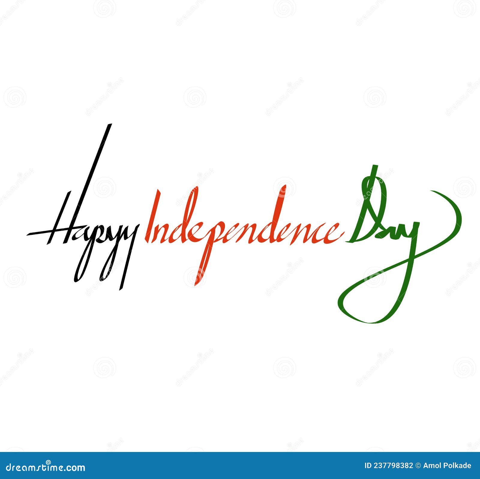 Happy Independence Day Written in Calligraphy Stock Vector ...