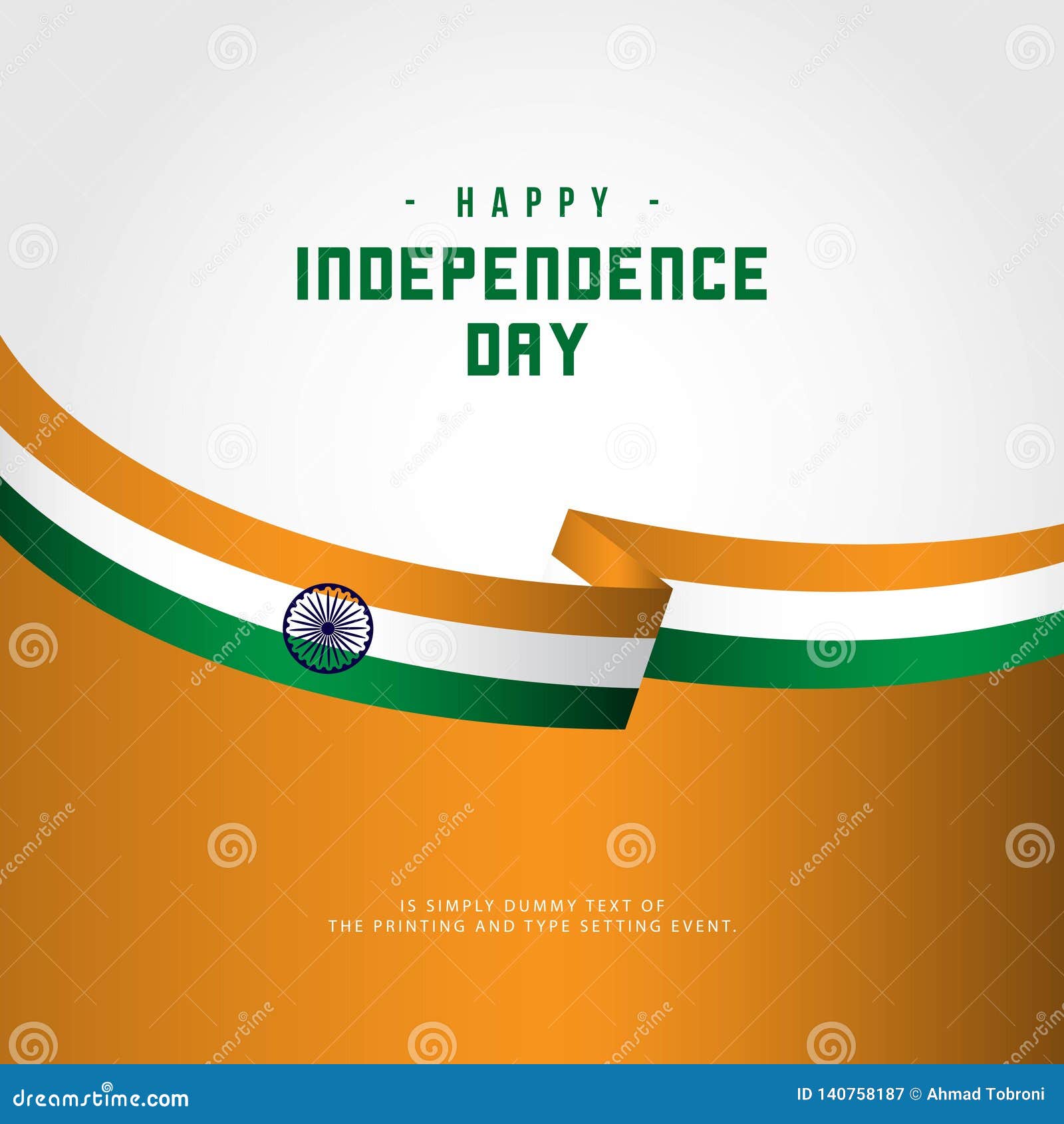Happy India Independence Day Vector Template Design Illustration Stock ...