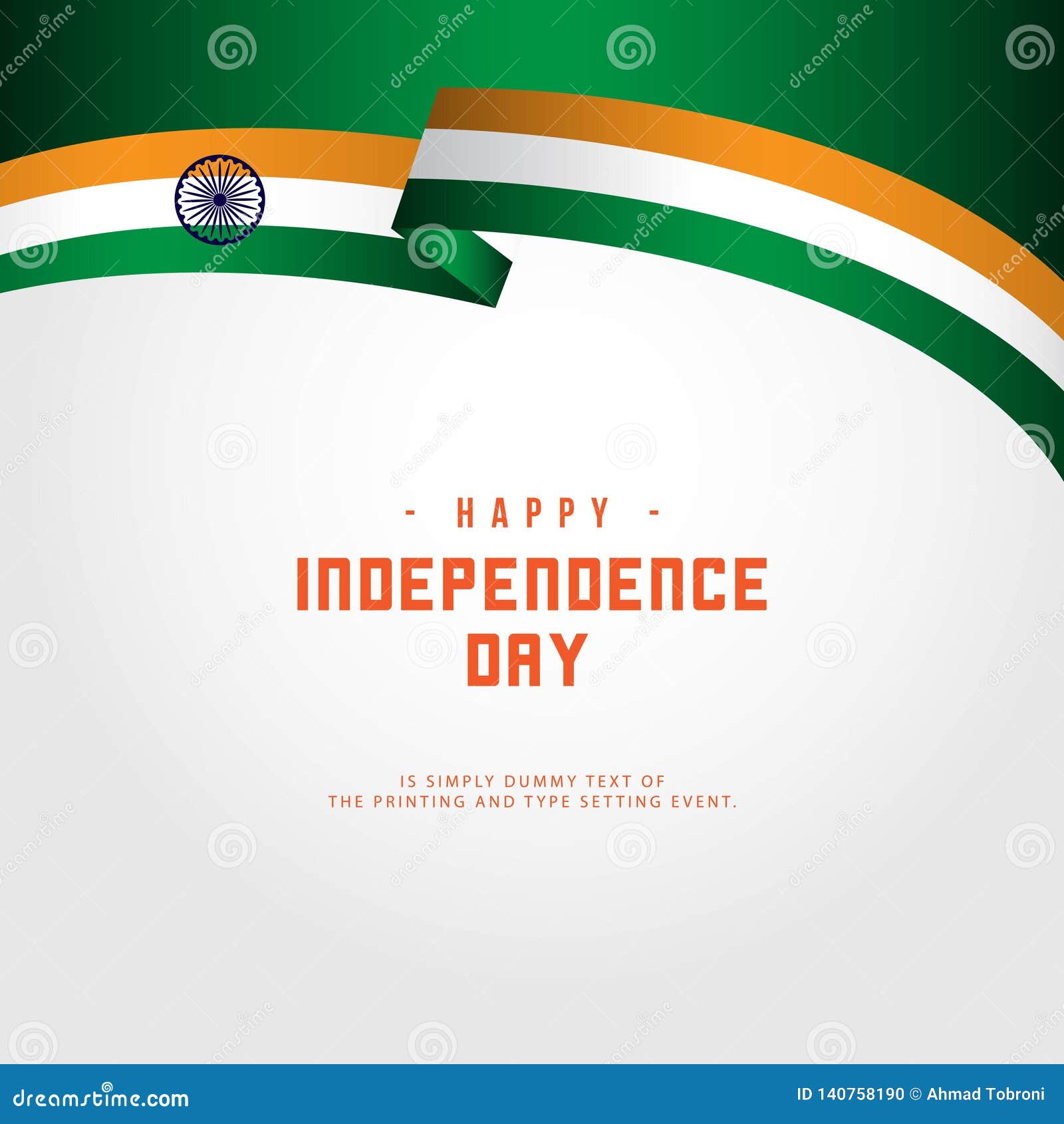 Happy India Independence Day Vector Template Design Illustration Stock ...