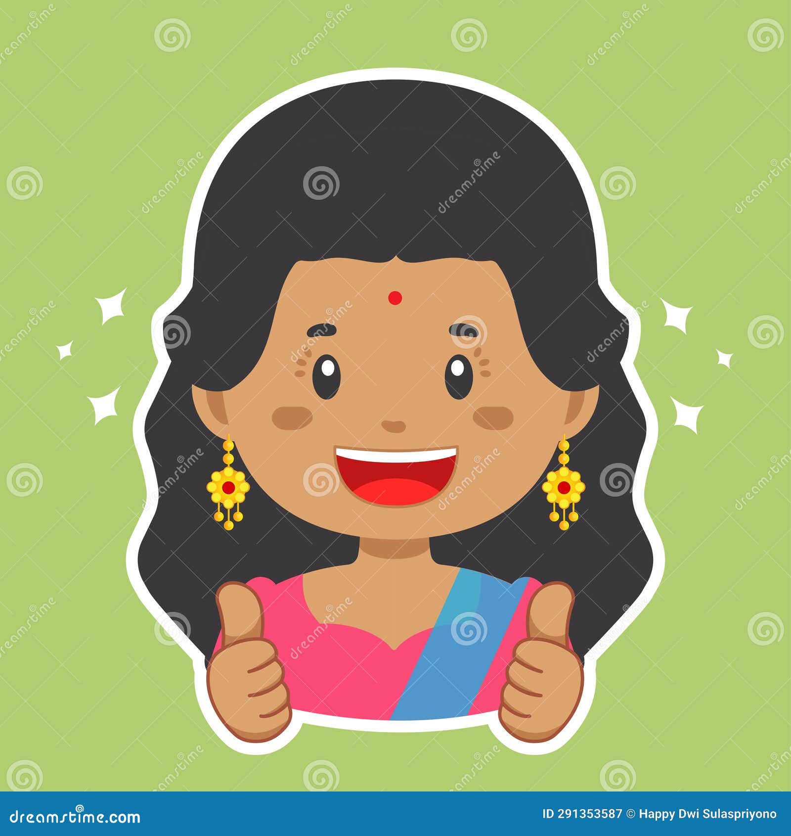 Happy Indian Character Sticker Stock Vector - Illustration of ...