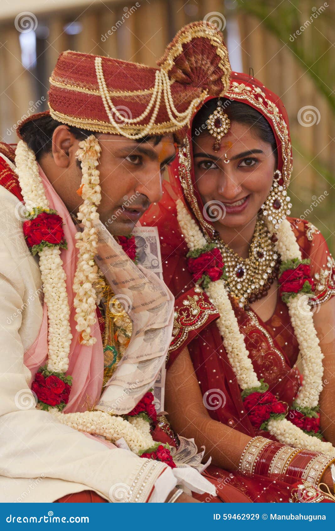 Happy Indian couple stock image. Image of wedding, adult - 59462929