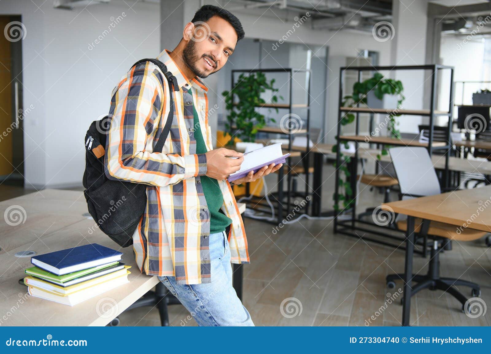 Happy Indian Male Student at the University Stock Photo - Image of ...