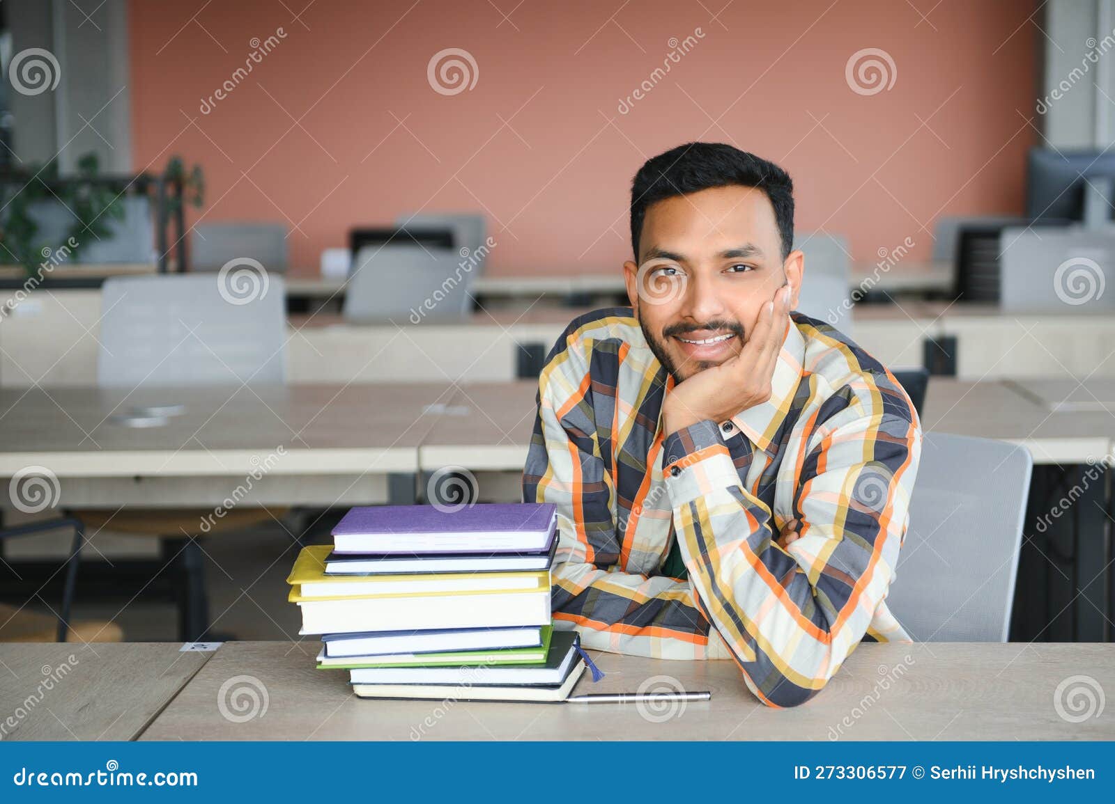 Happy Indian Male Student at the University Stock Image - Image of ...
