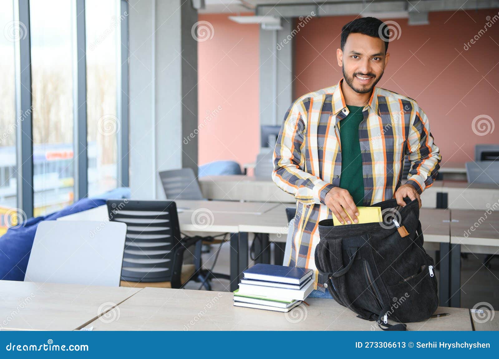 Happy Indian Male Student at the University Stock Image - Image of ...