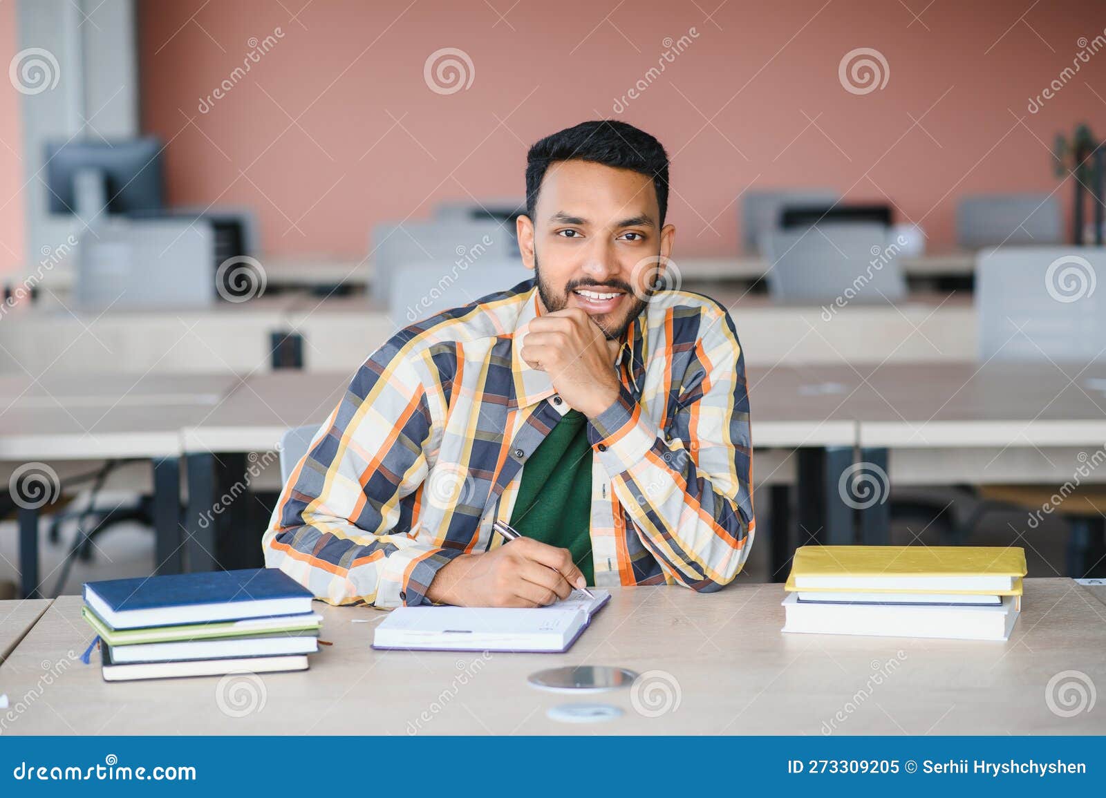 Happy Indian Male Student at the University Stock Image - Image of ...