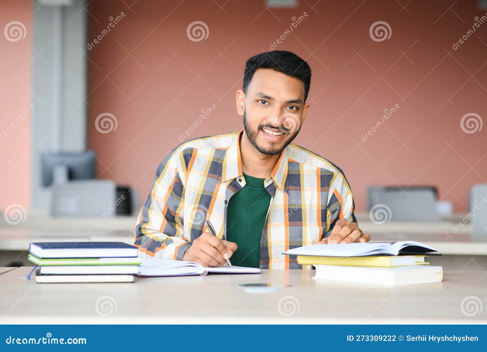 Happy Indian Male Student at the University Stock Photo - Image of ...