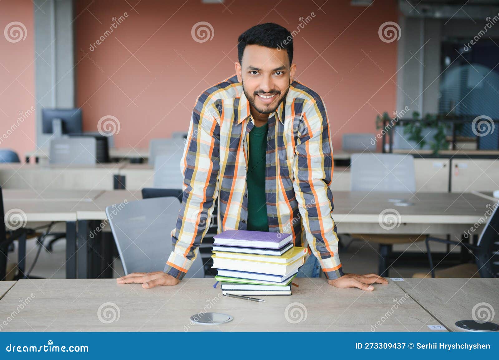 Happy Indian Male Student at the University Stock Image - Image of ...