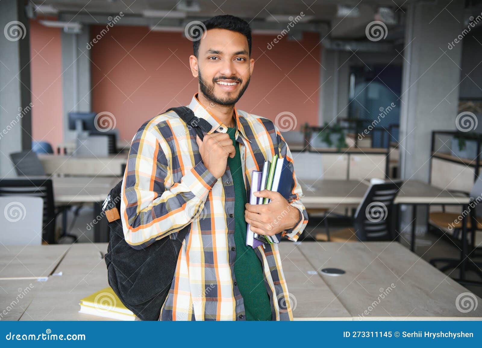 Happy Indian Male Student at the University Stock Image - Image of ...