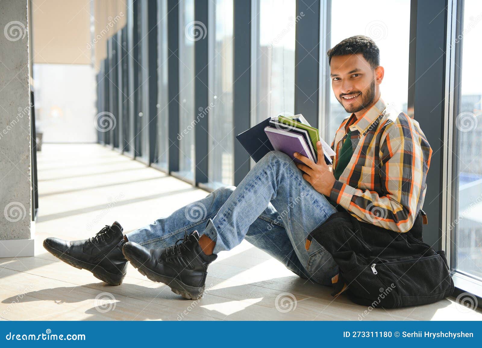 Happy Indian Male Student at the University Stock Photo - Image of ...