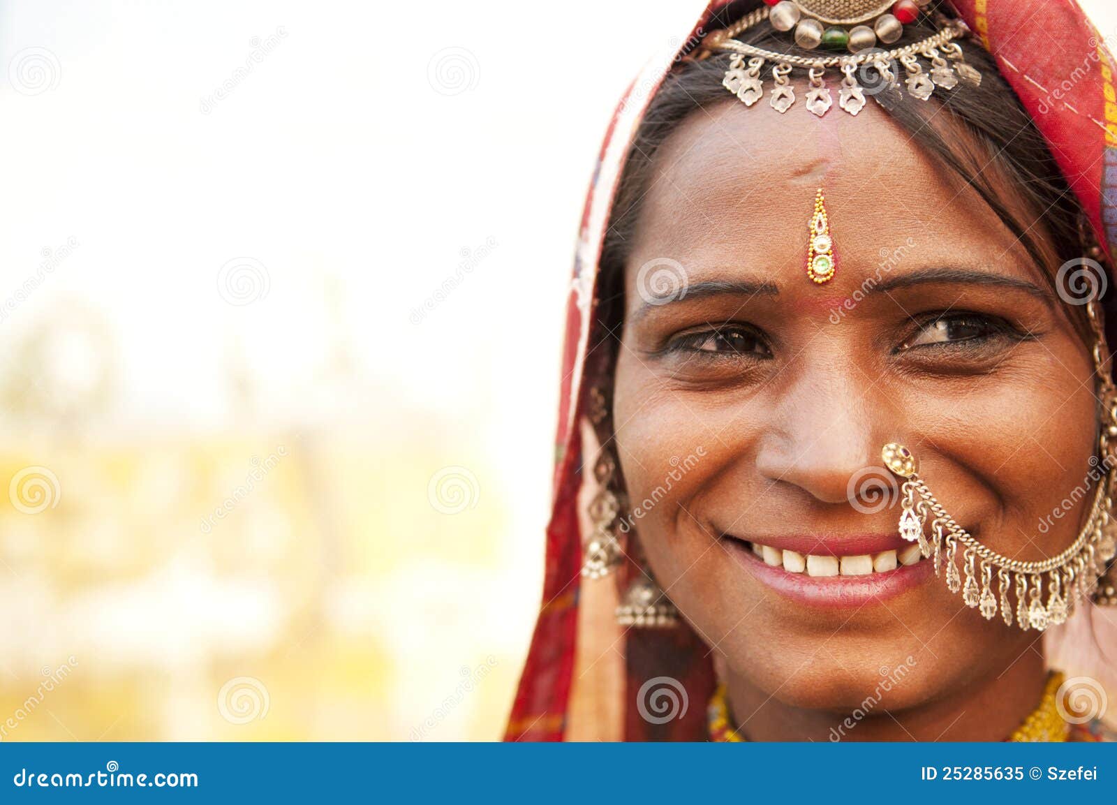 Happy Indian woman stock image. Image of looking, culture - 25285635