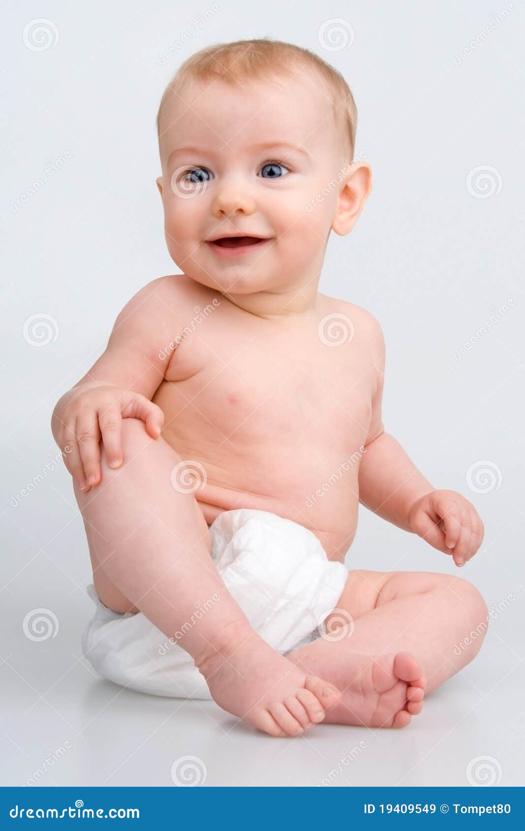 Happy infant stock image. Image of girl, barefoot, innocent - 19409549