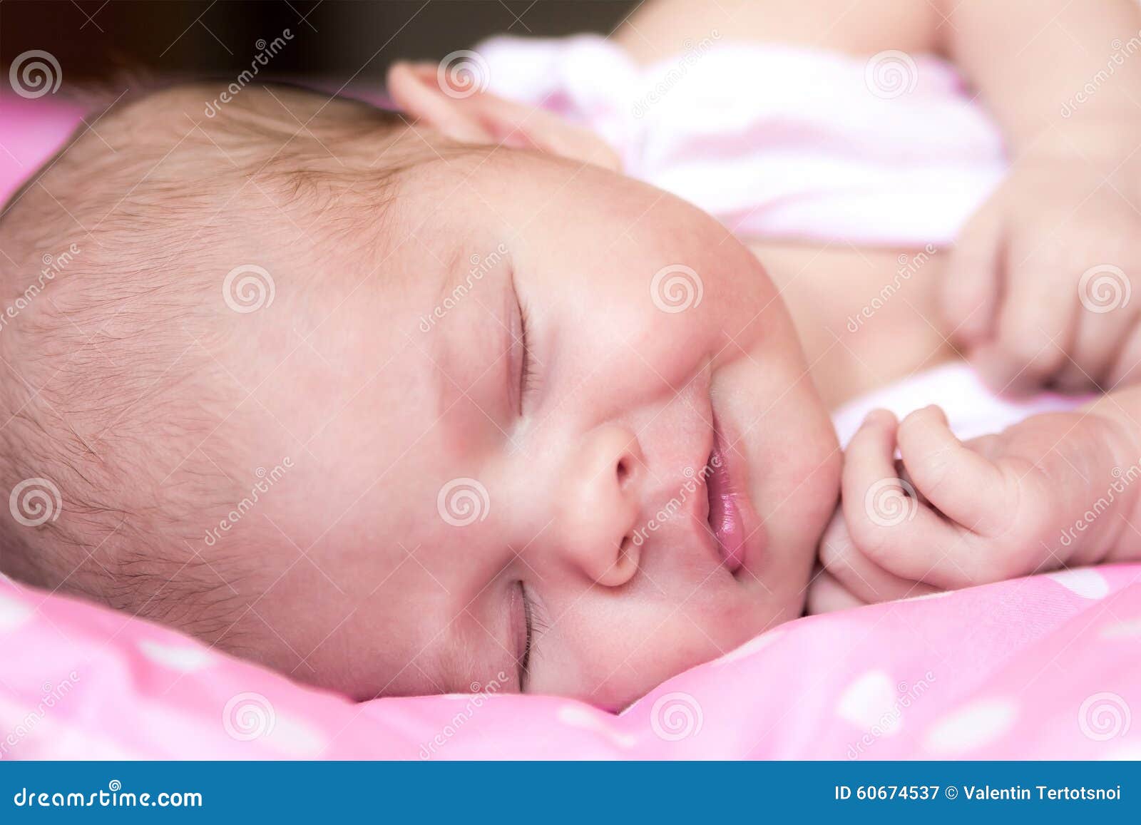 Happy Infant sleeping stock image. Image of soft, baby - 60674537