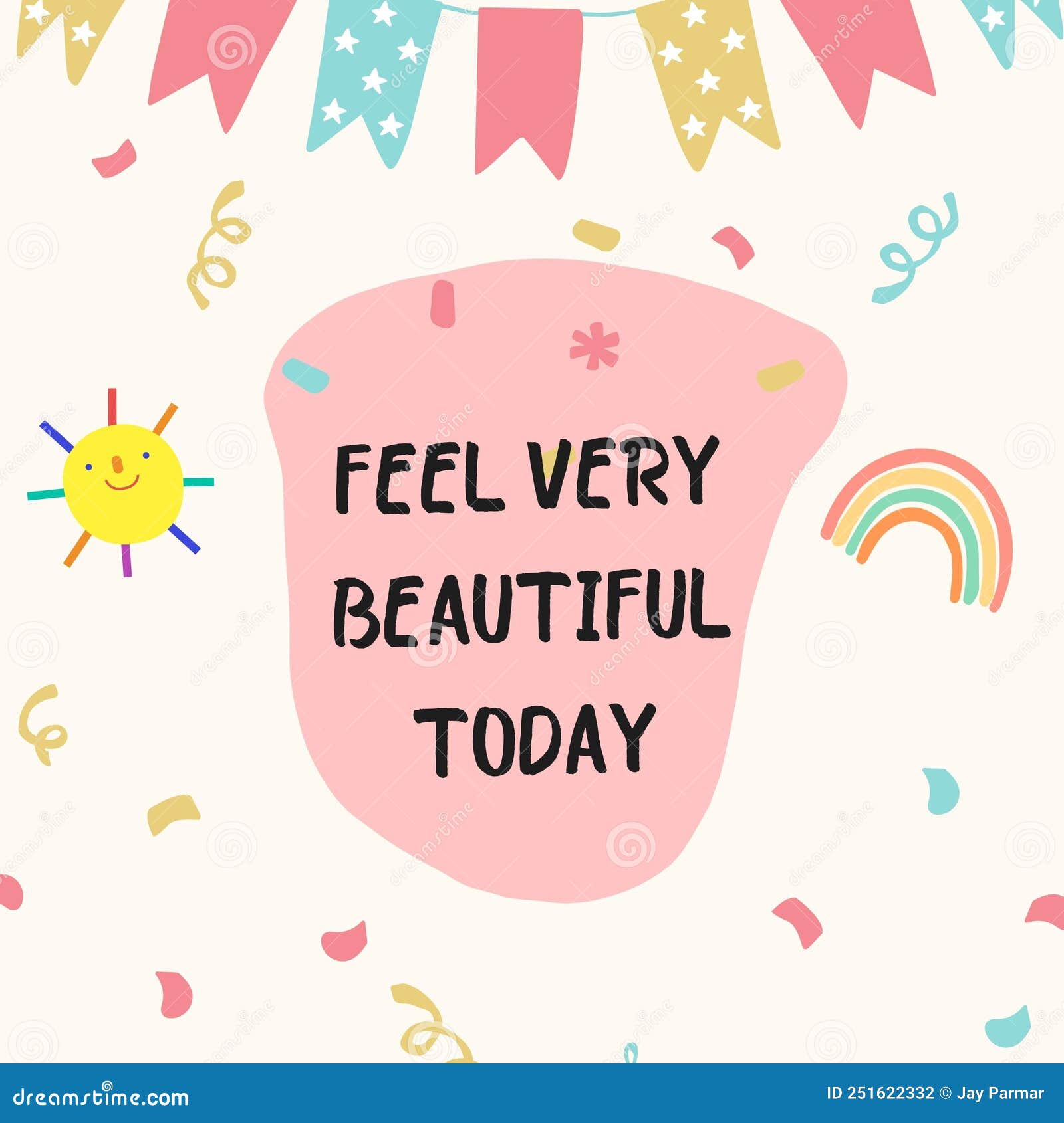 Happy daily Instagram Post with Cheerful Illustrations Stock ...