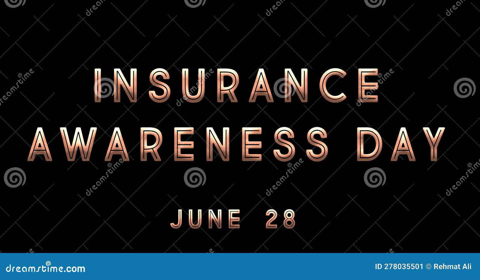 Happy Insurance Awareness Day, June 28. Calendar of June Text Effect ...