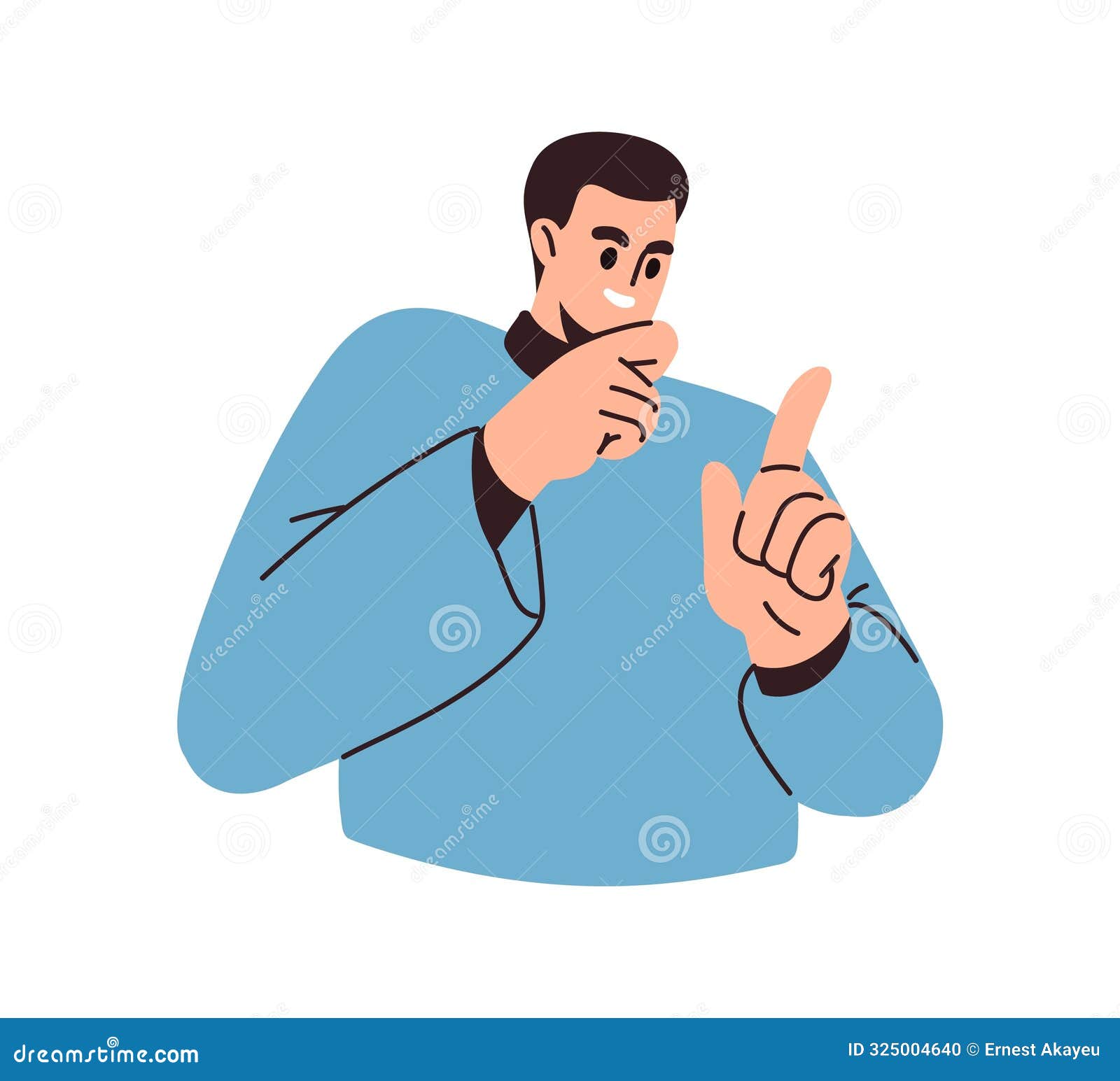 Happy Interested Man Thinking about Creative Thought, Idea. Curious ...