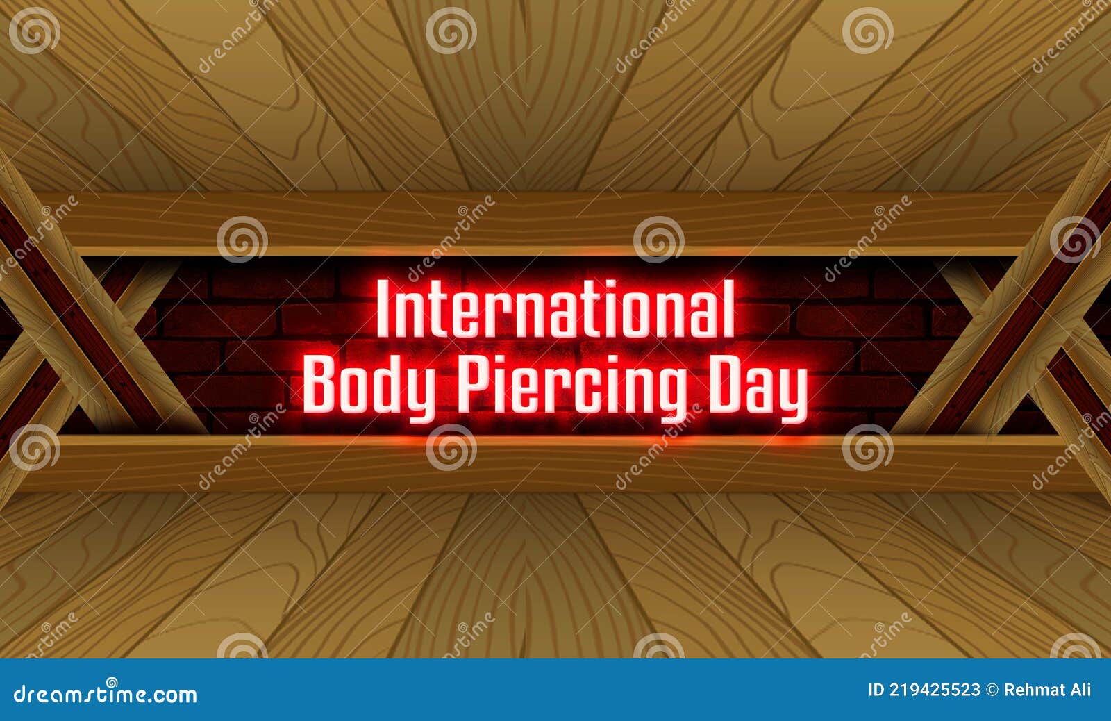 June Month Special Day. International Body Piercing Day, Neon Text ...