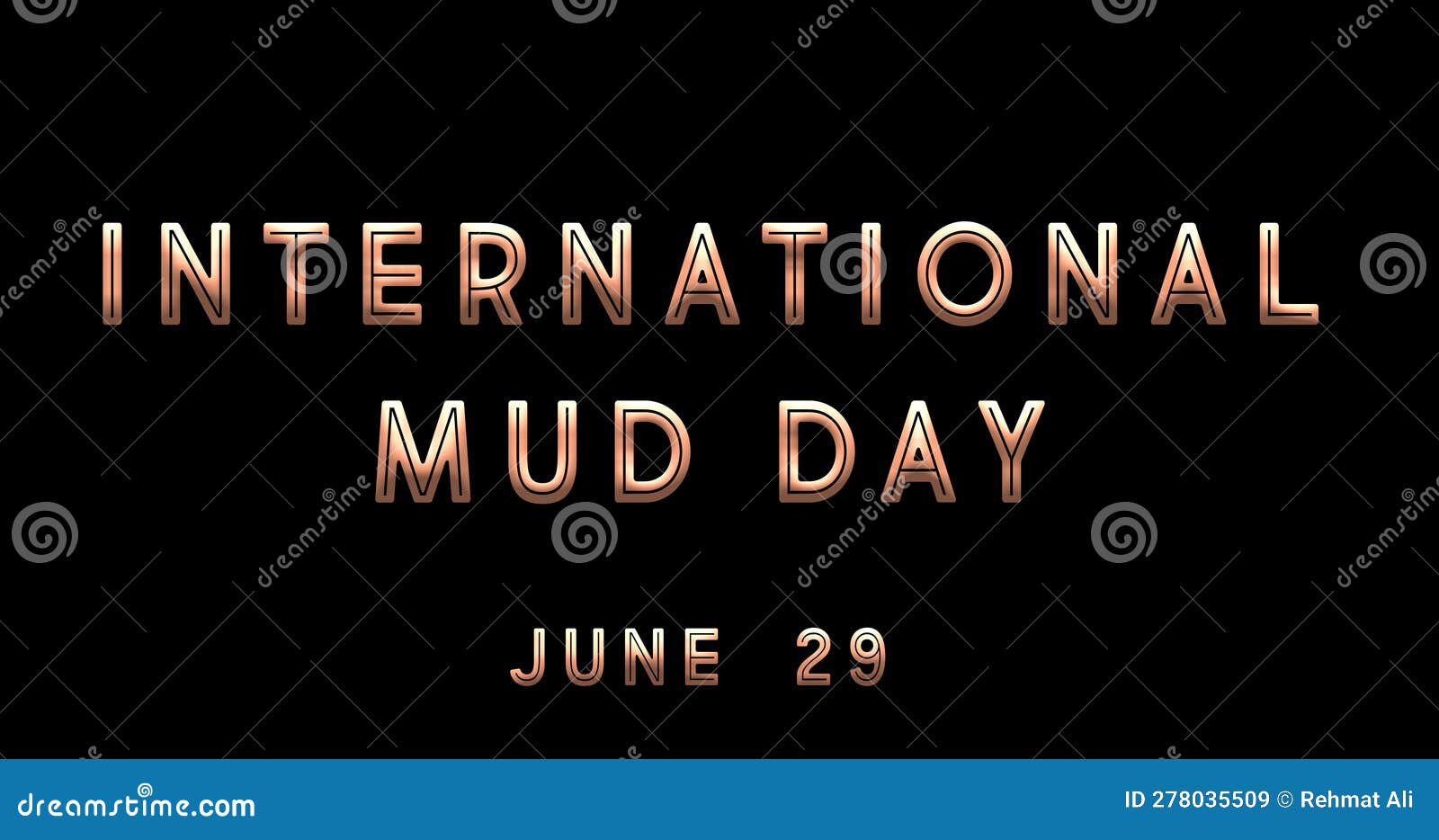 Happy International Mud Day, June 29. Calendar of June Text Effect ...