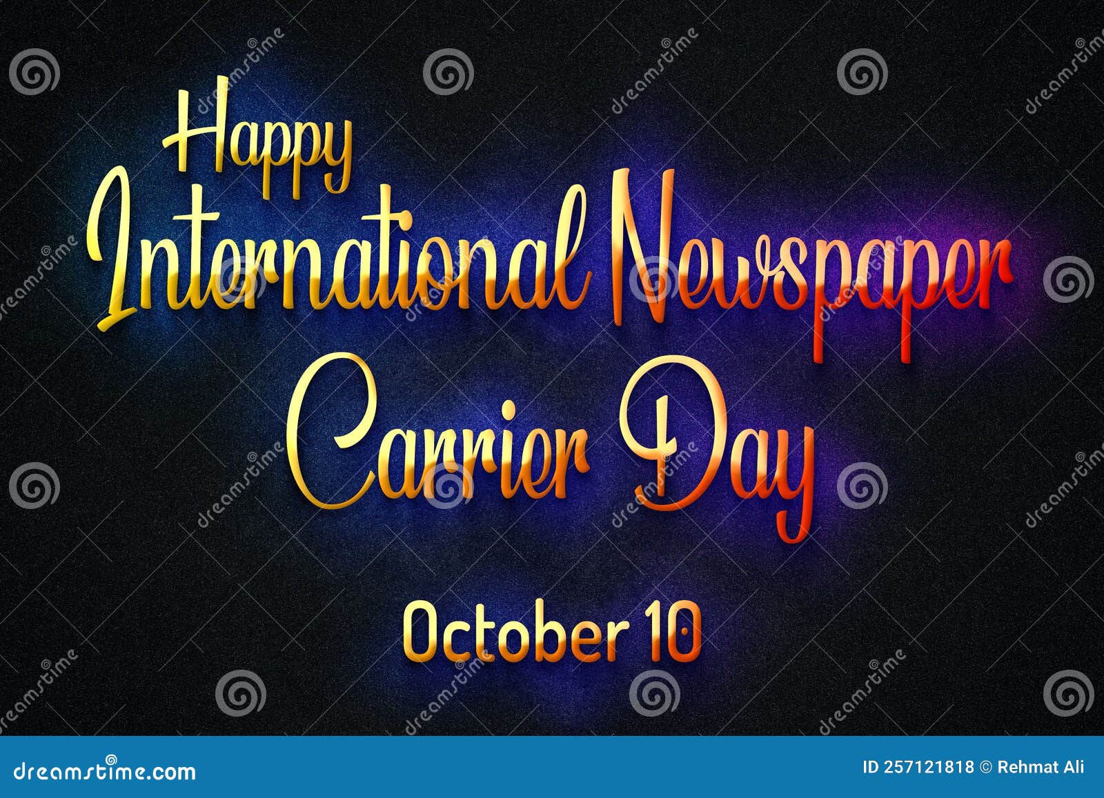 Happy International Newspaper Carrier Day, October 10, Empty Space for ...