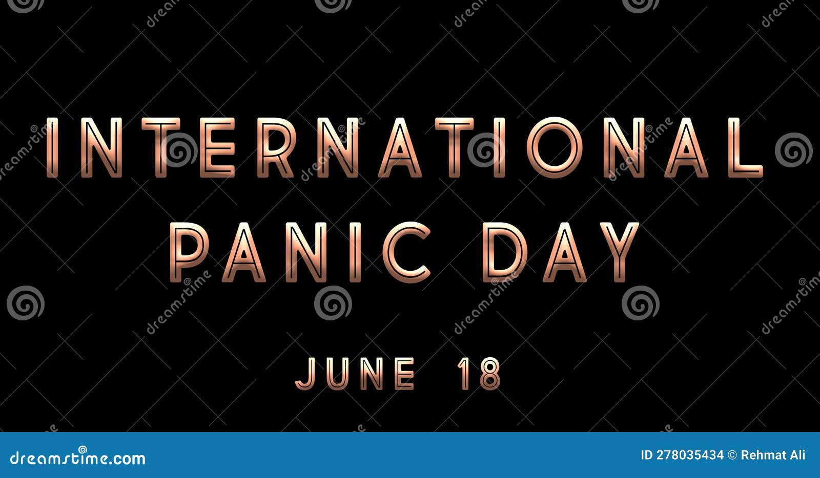 Happy International Panic Day, June 18. Calendar of June Text Effect ...