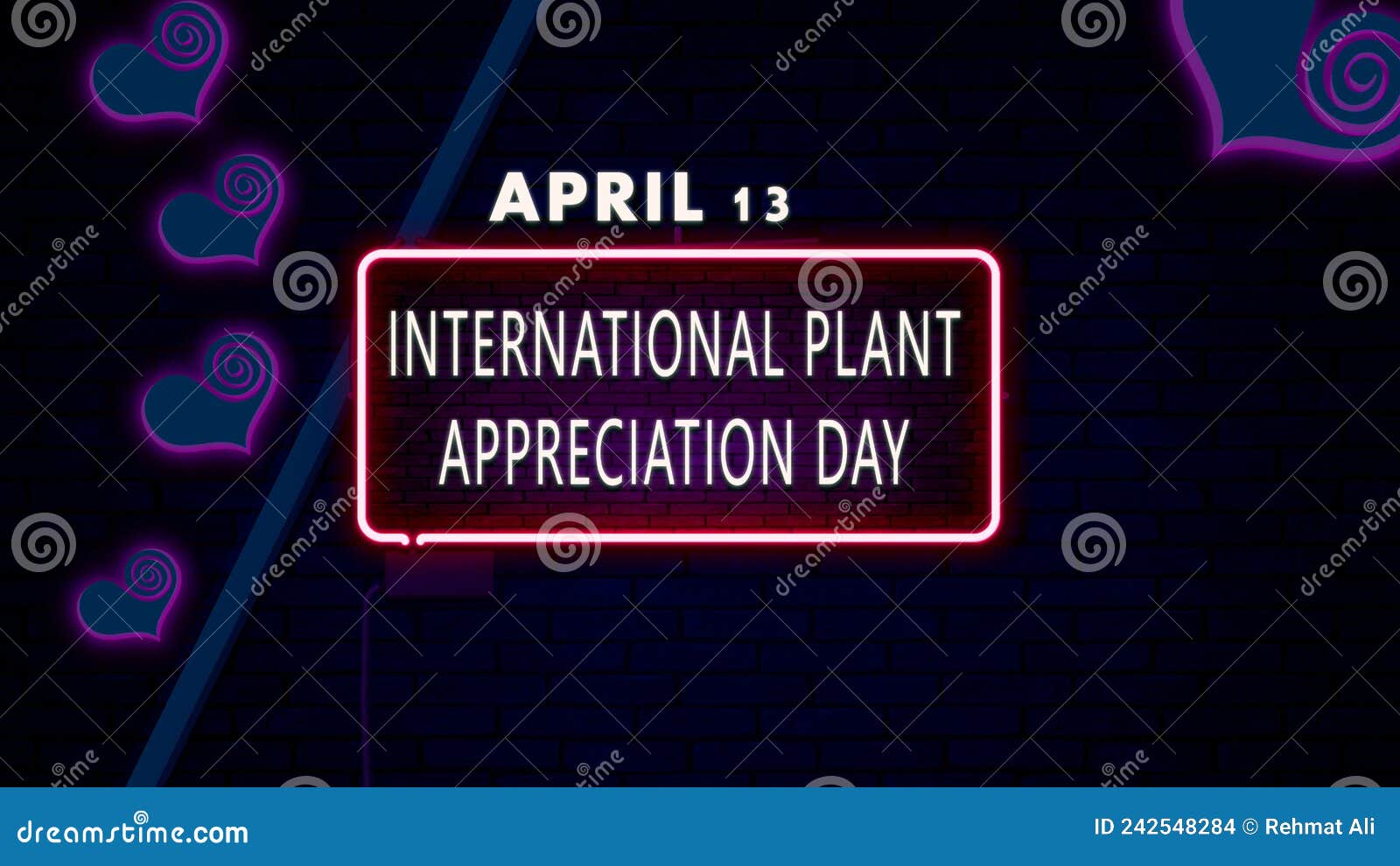 13 April International Plant Appreciation Day Neon Text Effect On
