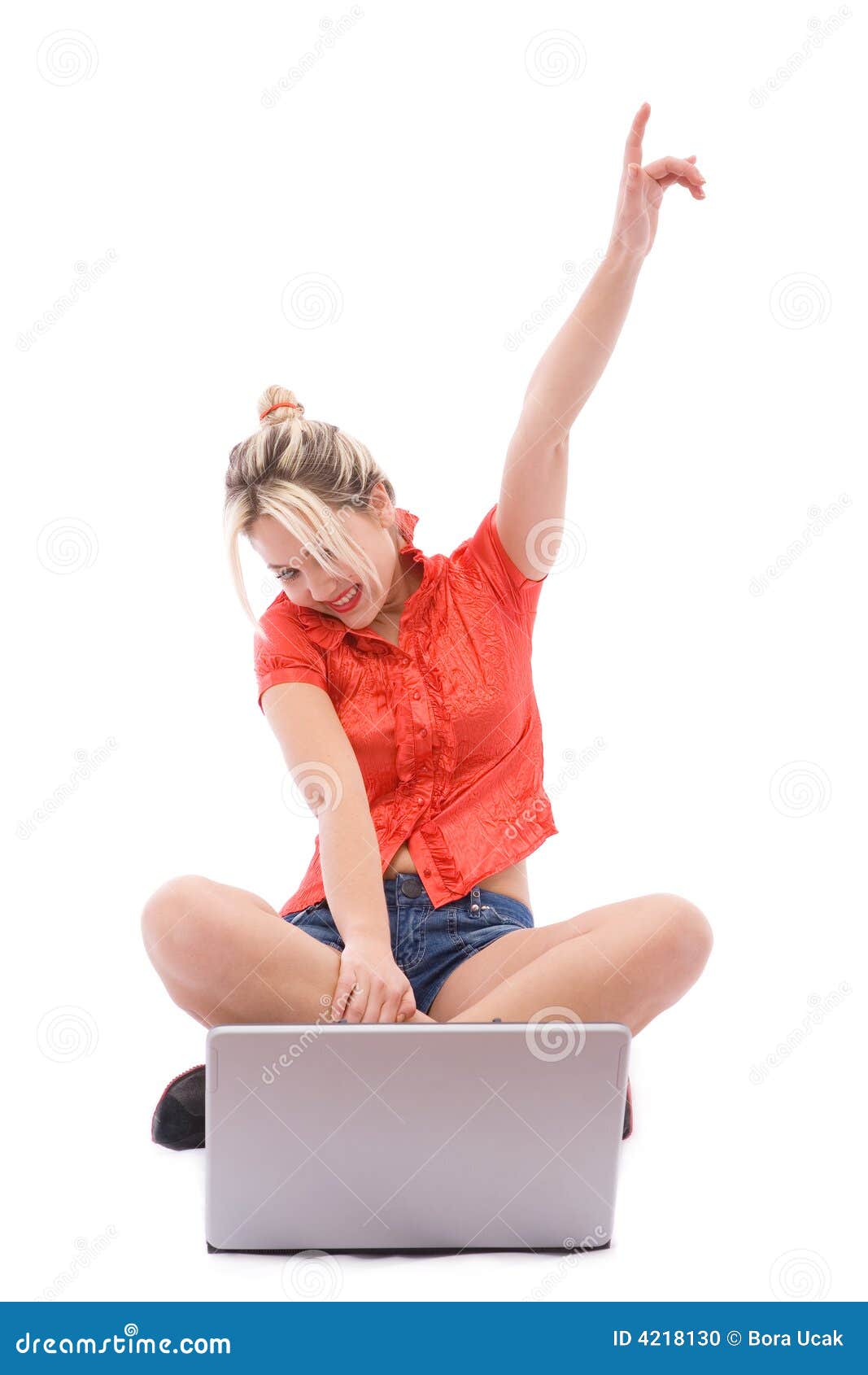 Happy with internet stock photo. Image of computer, internet - 4218130