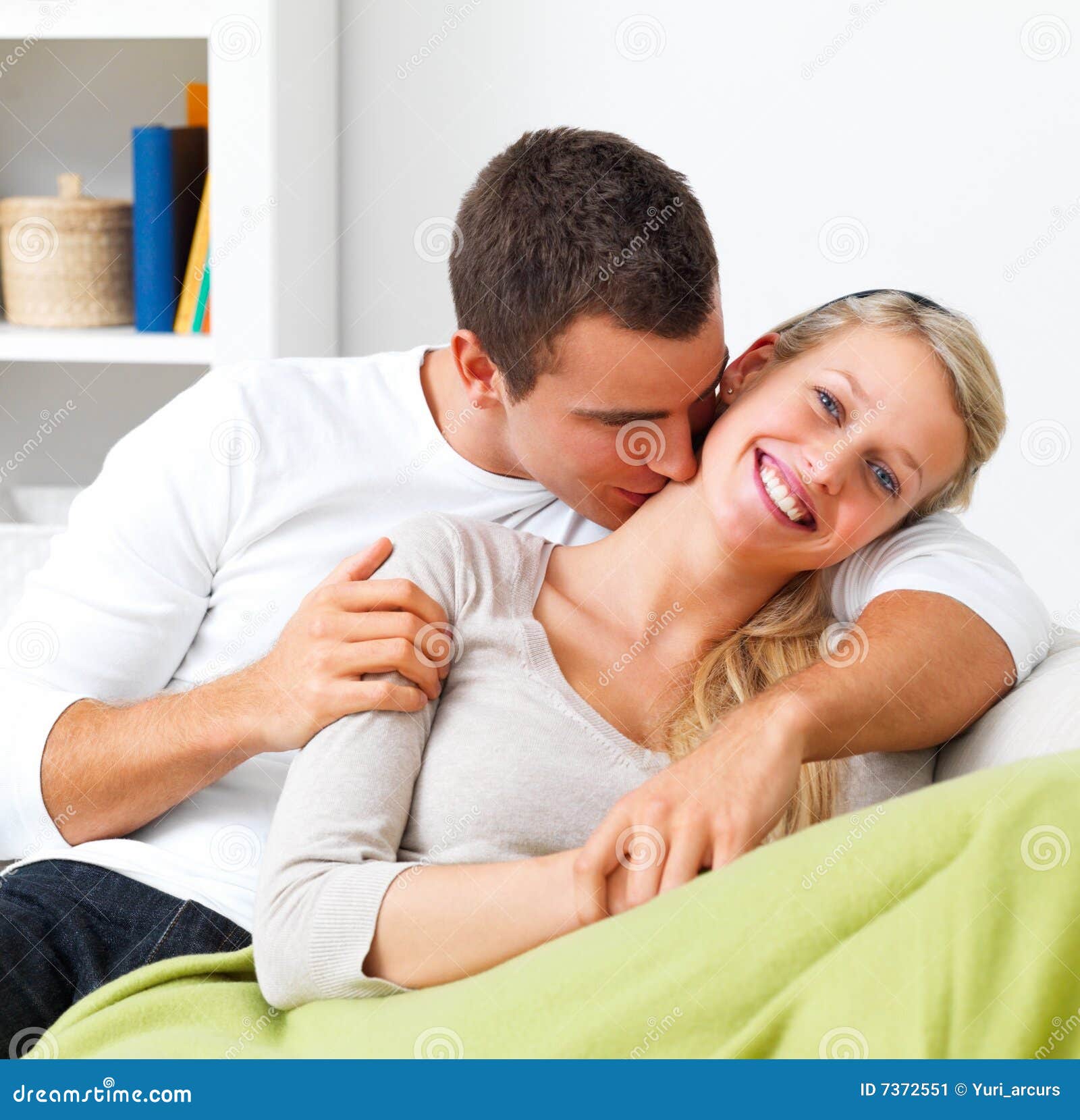Happy Intimate Young Couple Snuggling Stock Image - Image of kind, love ...
