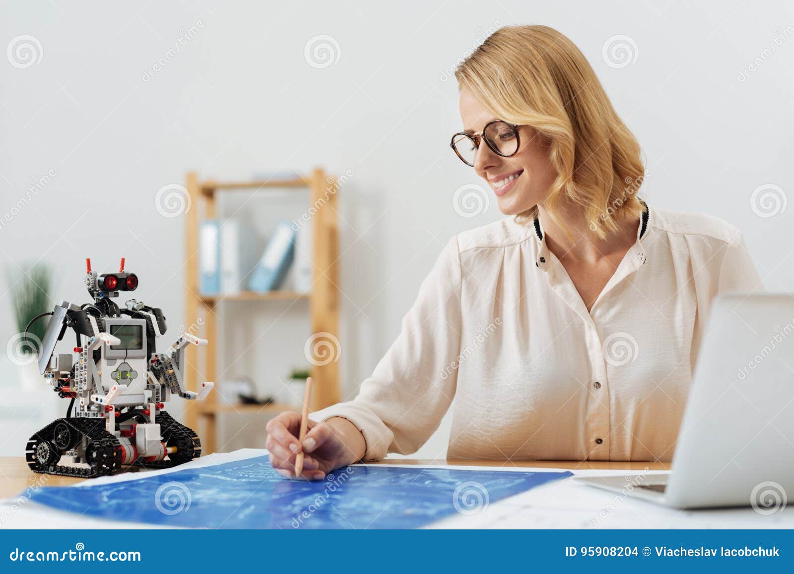 Happy Inventor Working in the Studio Stock Photo - Image of architect ...