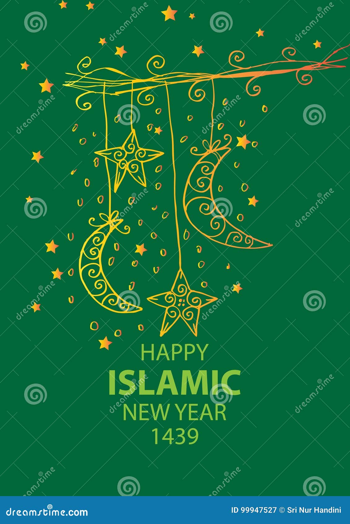 Happy Islamic New Year 1439 Stock Illustration - Illustration of ...