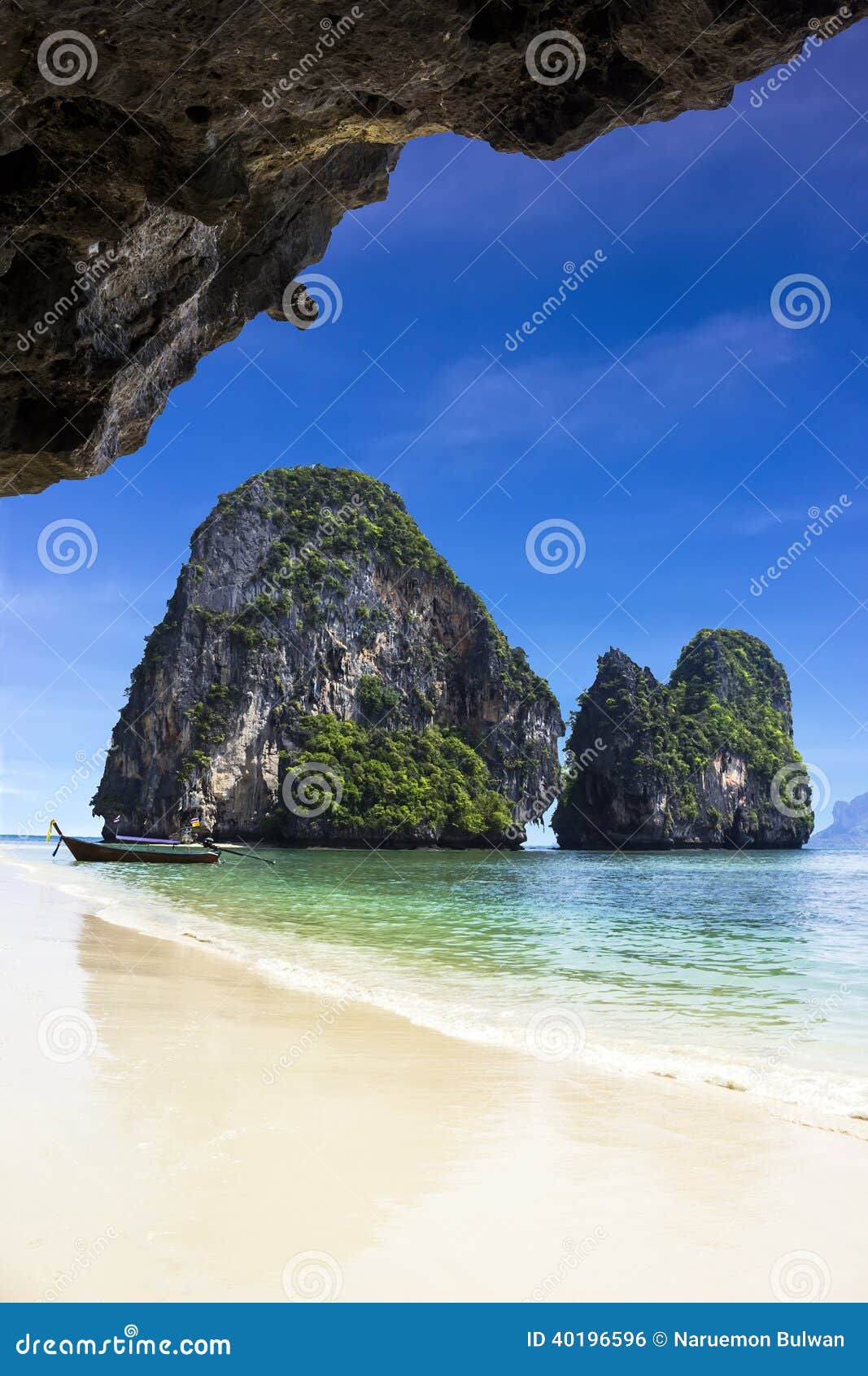 Happy Island with blue sky stock photo. Image of trip - 40196596