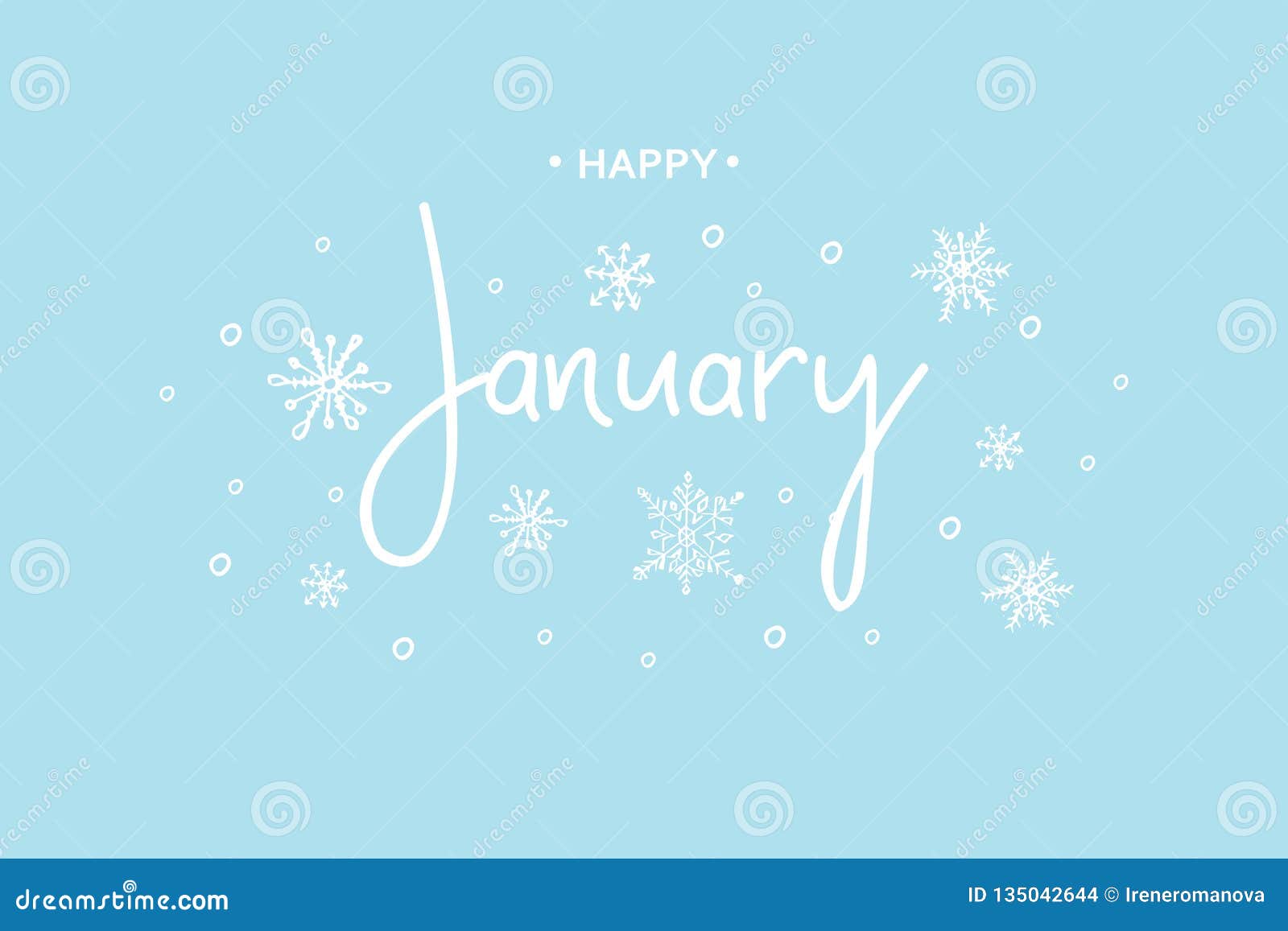 Happy January Calligraphy Inscription. Stock Vector - Illustration of ...
