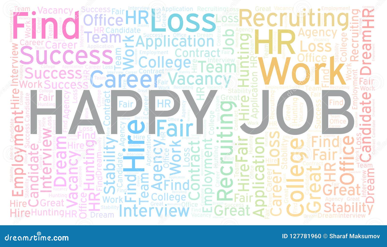 Happy Job word cloud. stock illustration. Illustration of wordcloud ...