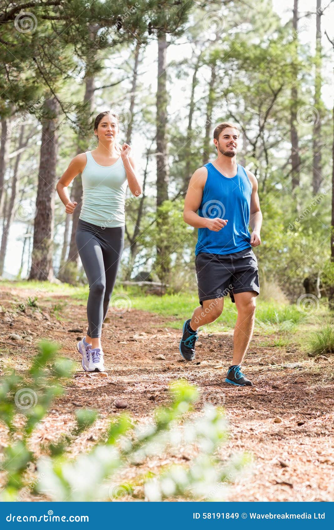 Happy joggers running stock image. Image of countryside - 58191849