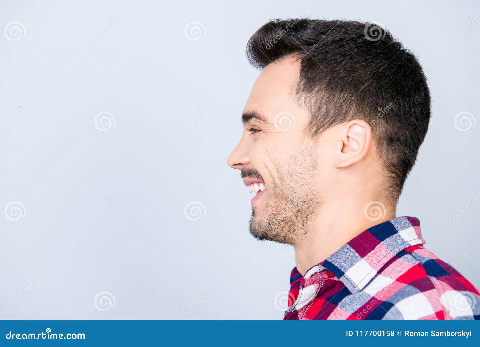Happy, Joy, Fun, Youth Concept. Side Profile Portrait of Young H Stock ... Happy, Joy, Fun, Youth Concept. Side Profile Portrait of Young H Stock ...
