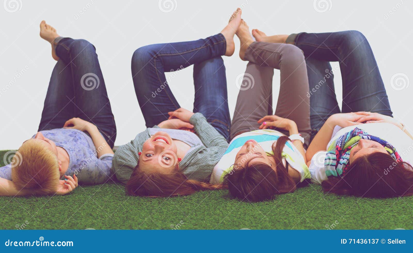 Happy Joyful Group of Young Friends Enjoy Together Stock Image - Image ...