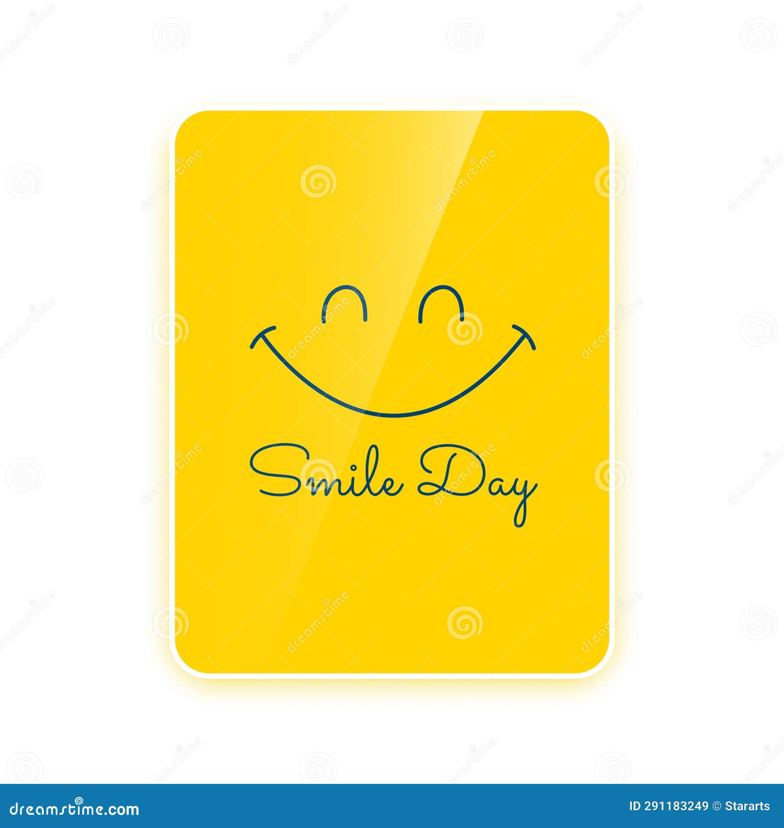 Happy and Joyous Smile Day Yellow Flyer with Cheerful Face Stock ...